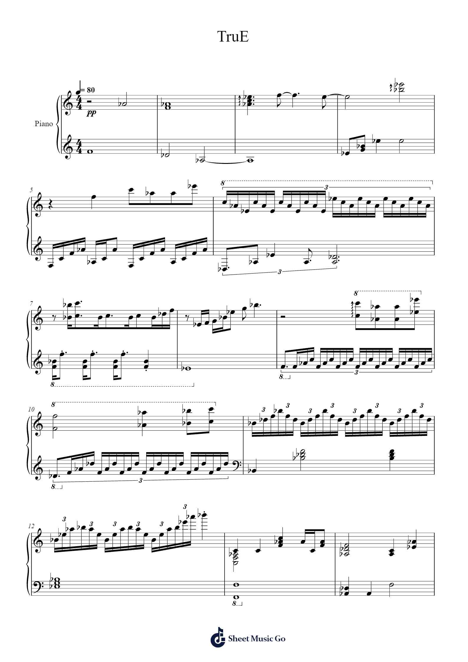 TruE Sheet Music by HOYO-MiX-Arr.Nellvi