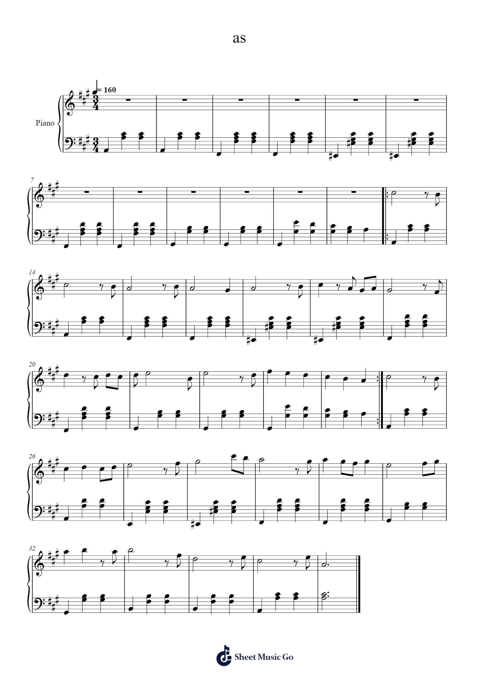 as Sheet Music by Vicente Montero-Arr.Egger Daveky