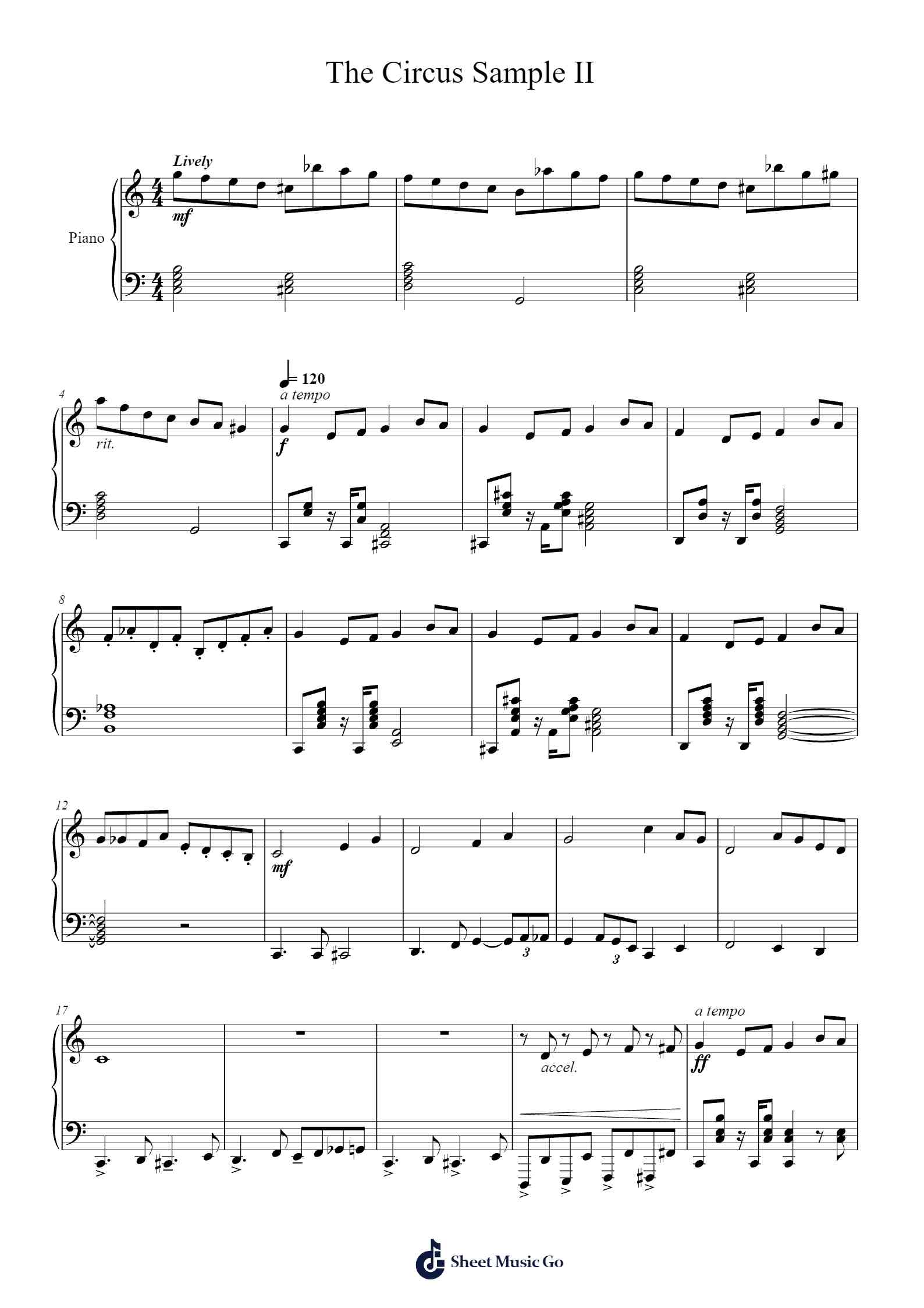 The Circus Sample II Sheet Music by Jane Huang-Arr.Nickkirk Inje