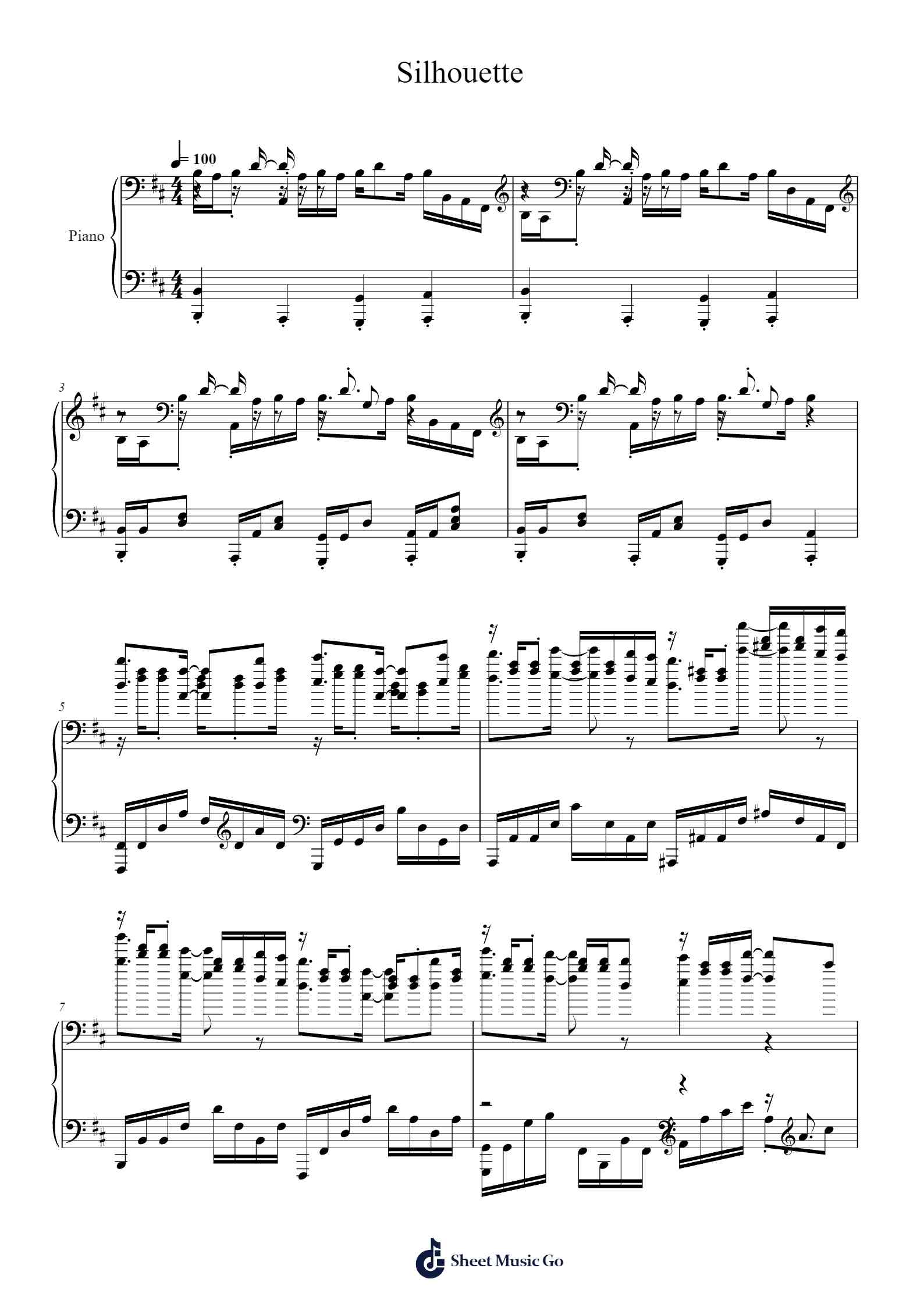 Silhouette Partition par KANA-BOON - Arr. Caerwood Belch