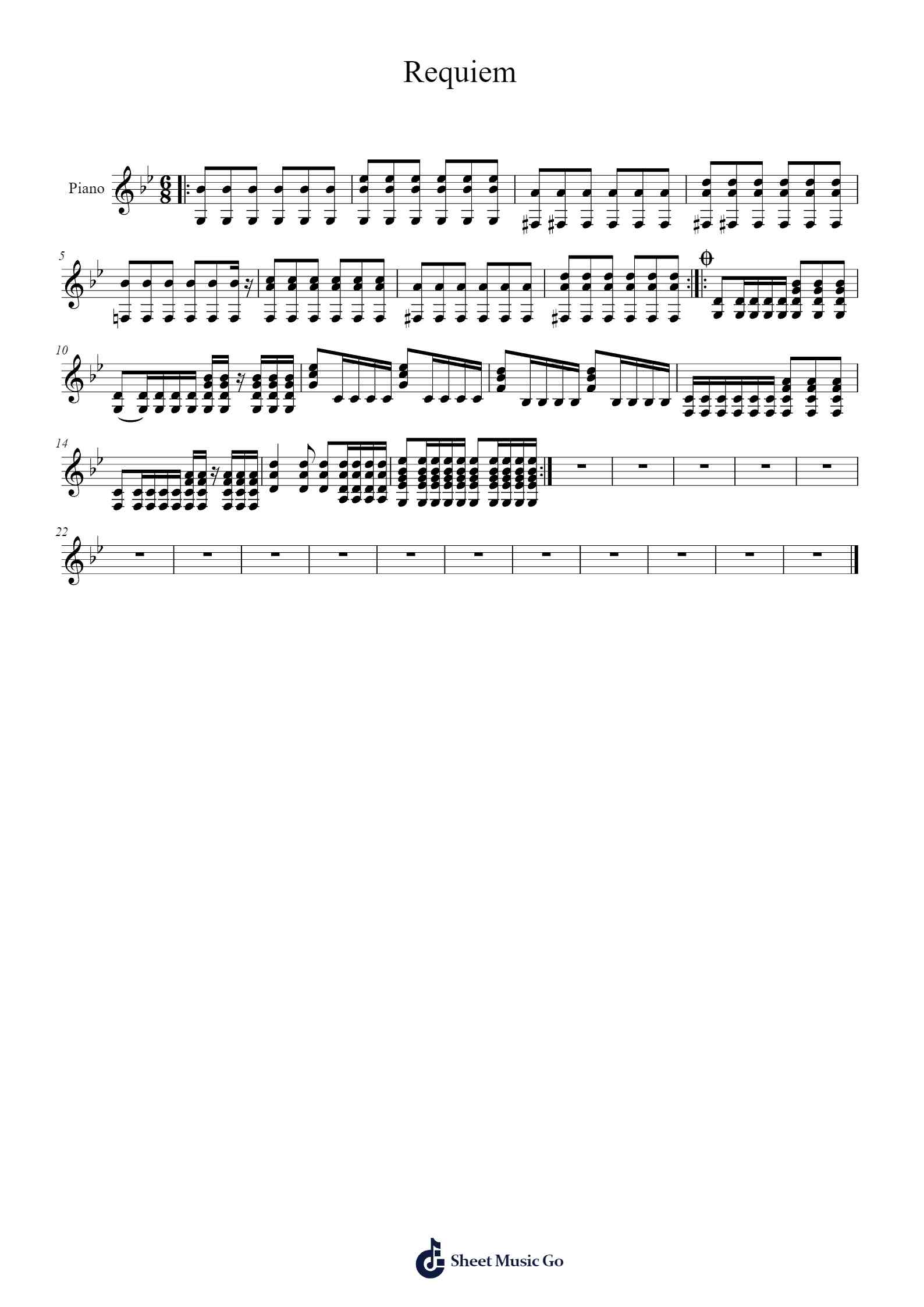 Requiem Sheet Music by Louis Castillo-Arr.Bonrian Vanqe