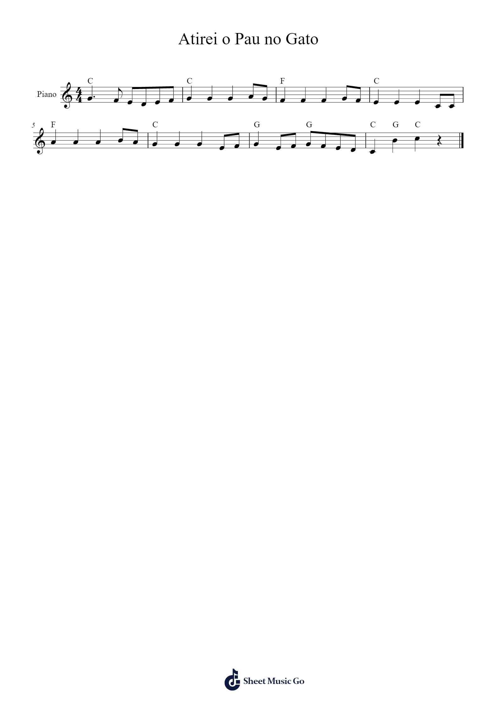 Atirei o Pau no Gato Partitura por Misc Traditional - Arr. Vanlett Hudrey