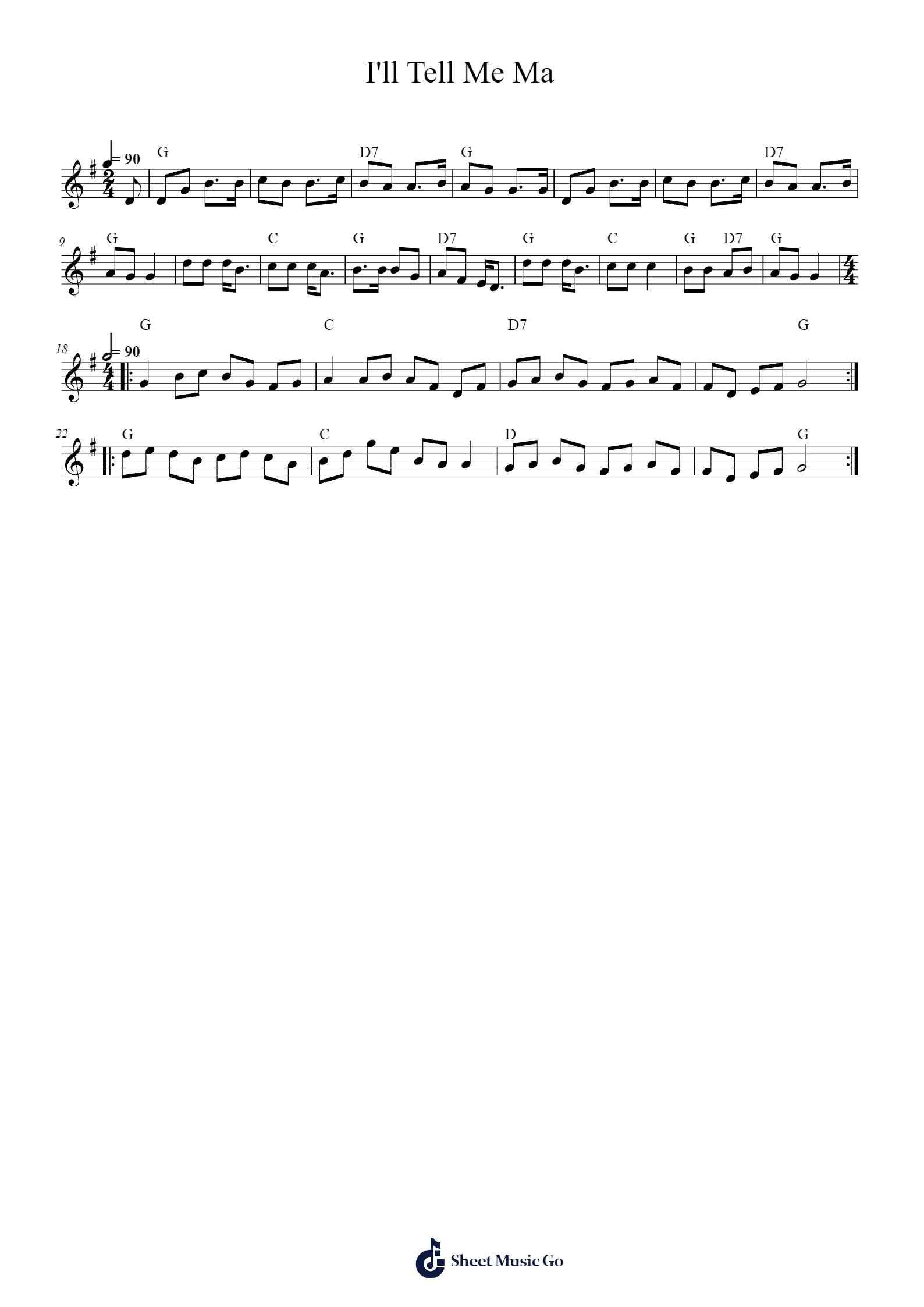 I'll Tell Me Ma Sheet Music by Rayne Sherman-Arr.Thodorece
