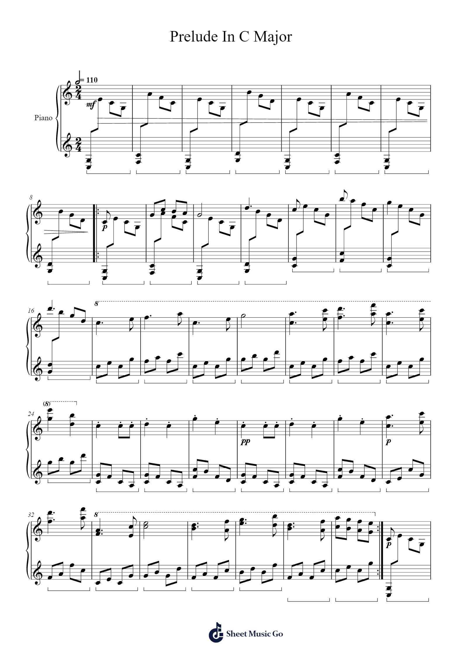 Prelude In C Major Sheet Music by Seb W.-Arr.Eglice