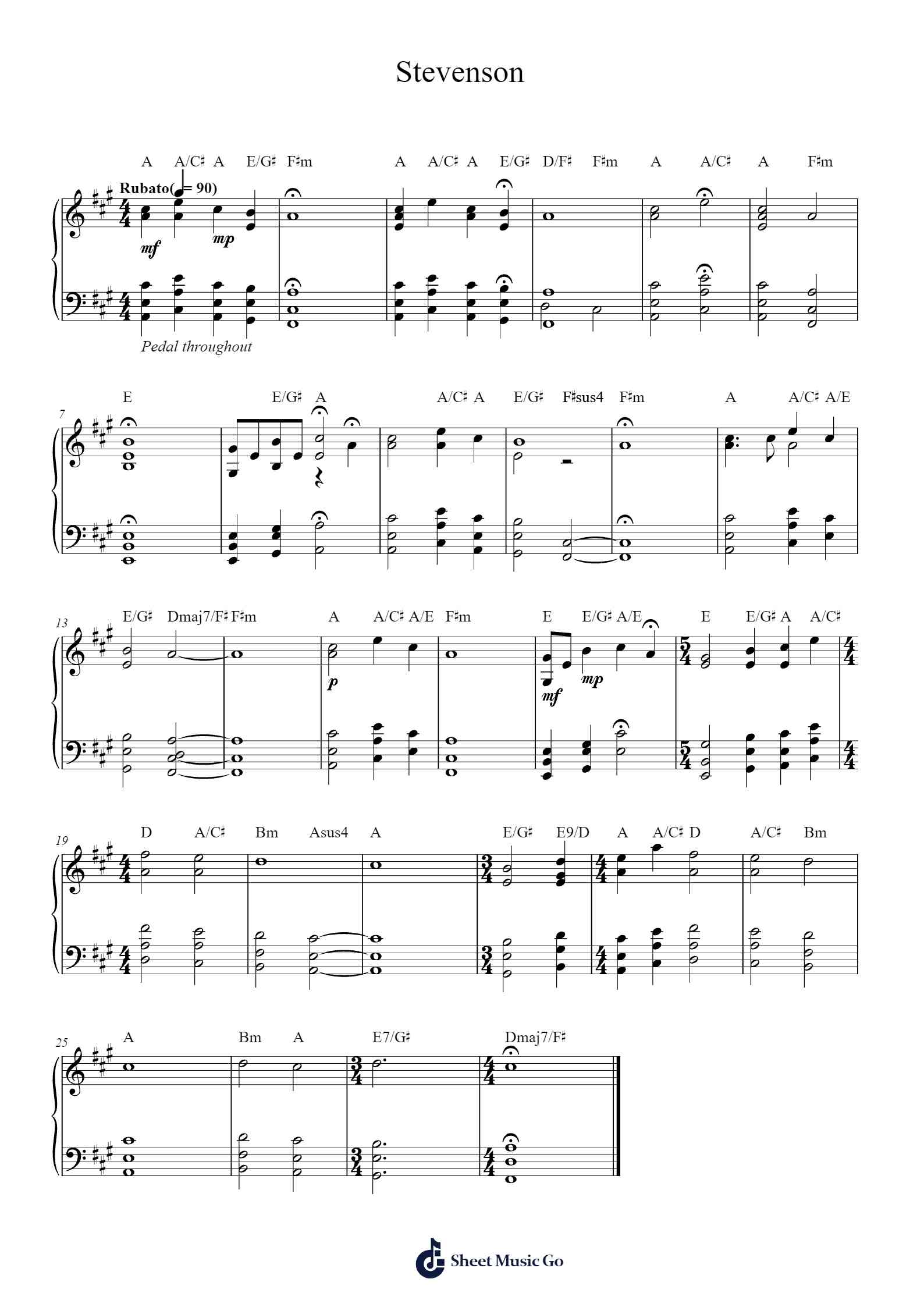 Stevenson Sheet Music by Chet Atkins-Arr.Kelles