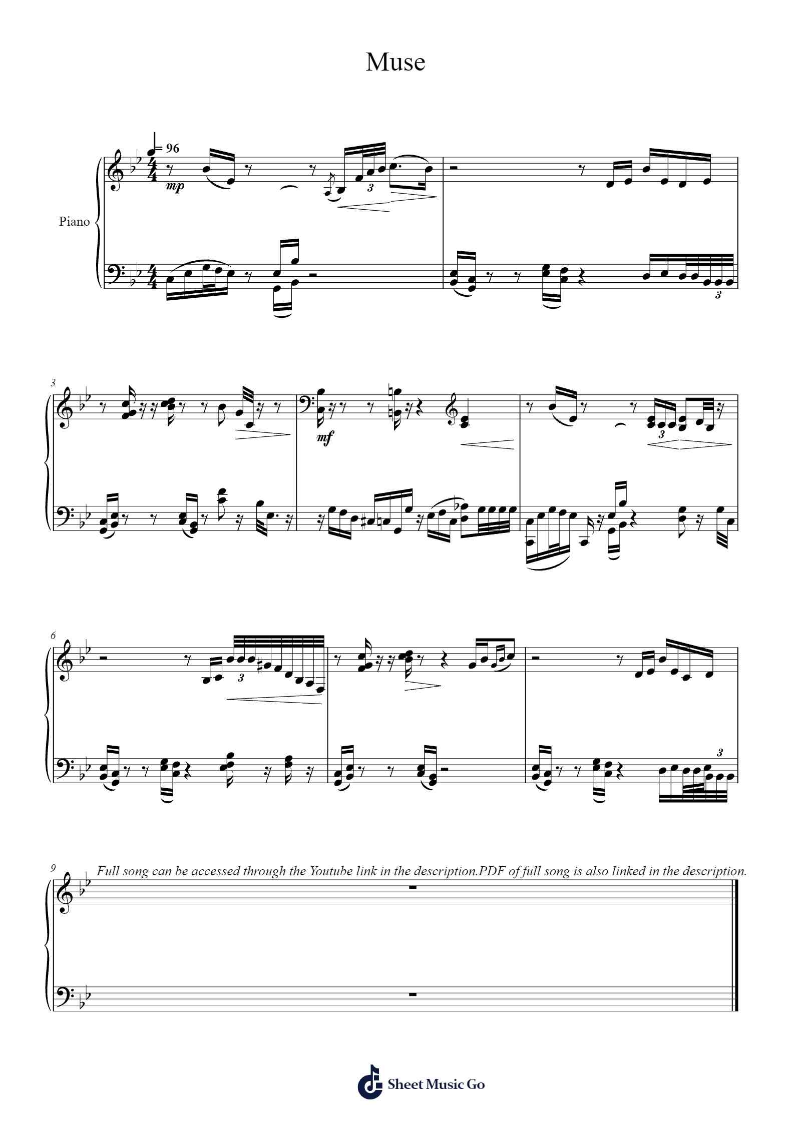 Muse Sheet Music by JIN-Arr.Bulwatt Beergrant