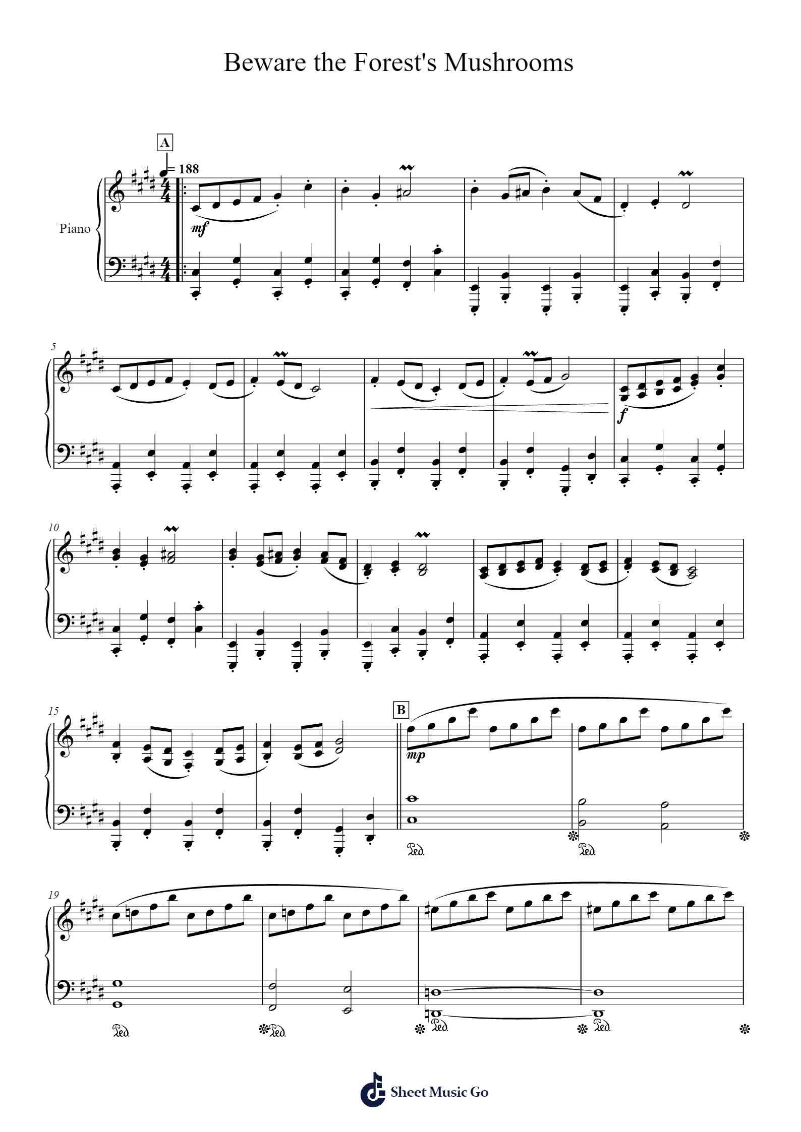 Partitura de Beware the Forest's Mushrooms de Yoko Shimomura ...