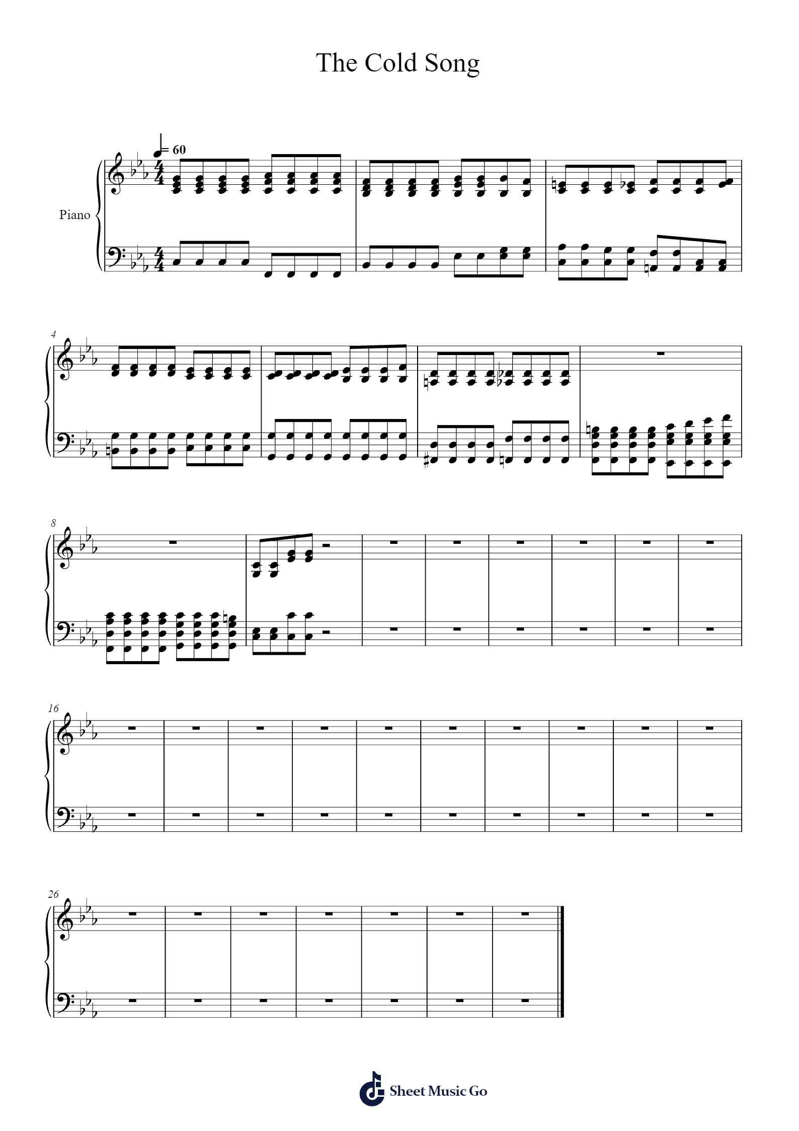 The Cold Song Sheet Music by Henry Purcell-Arr.Fordtrid Lawsweet