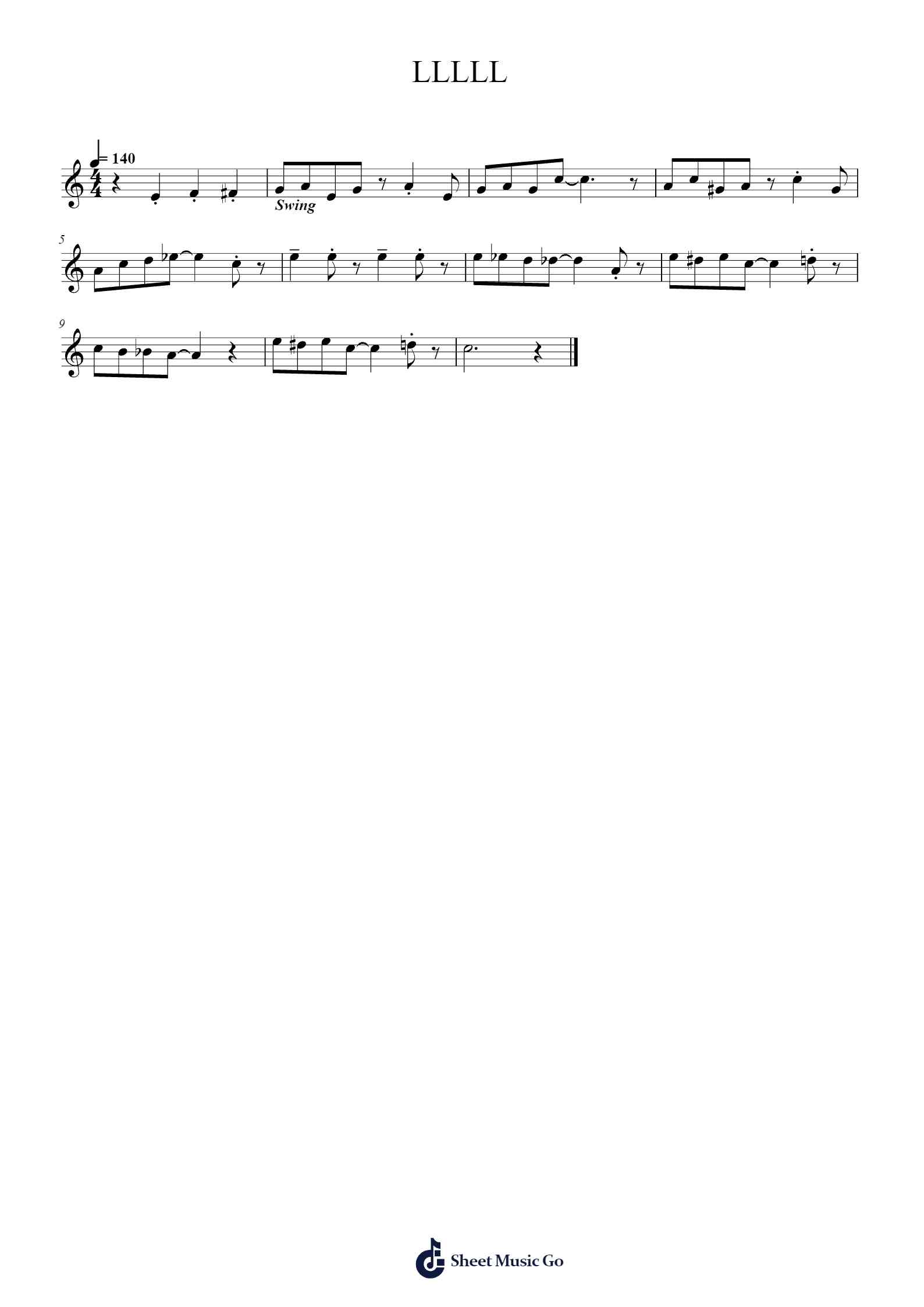 LLLLL Sheet Music by Unknown author-Arr.Trollstal