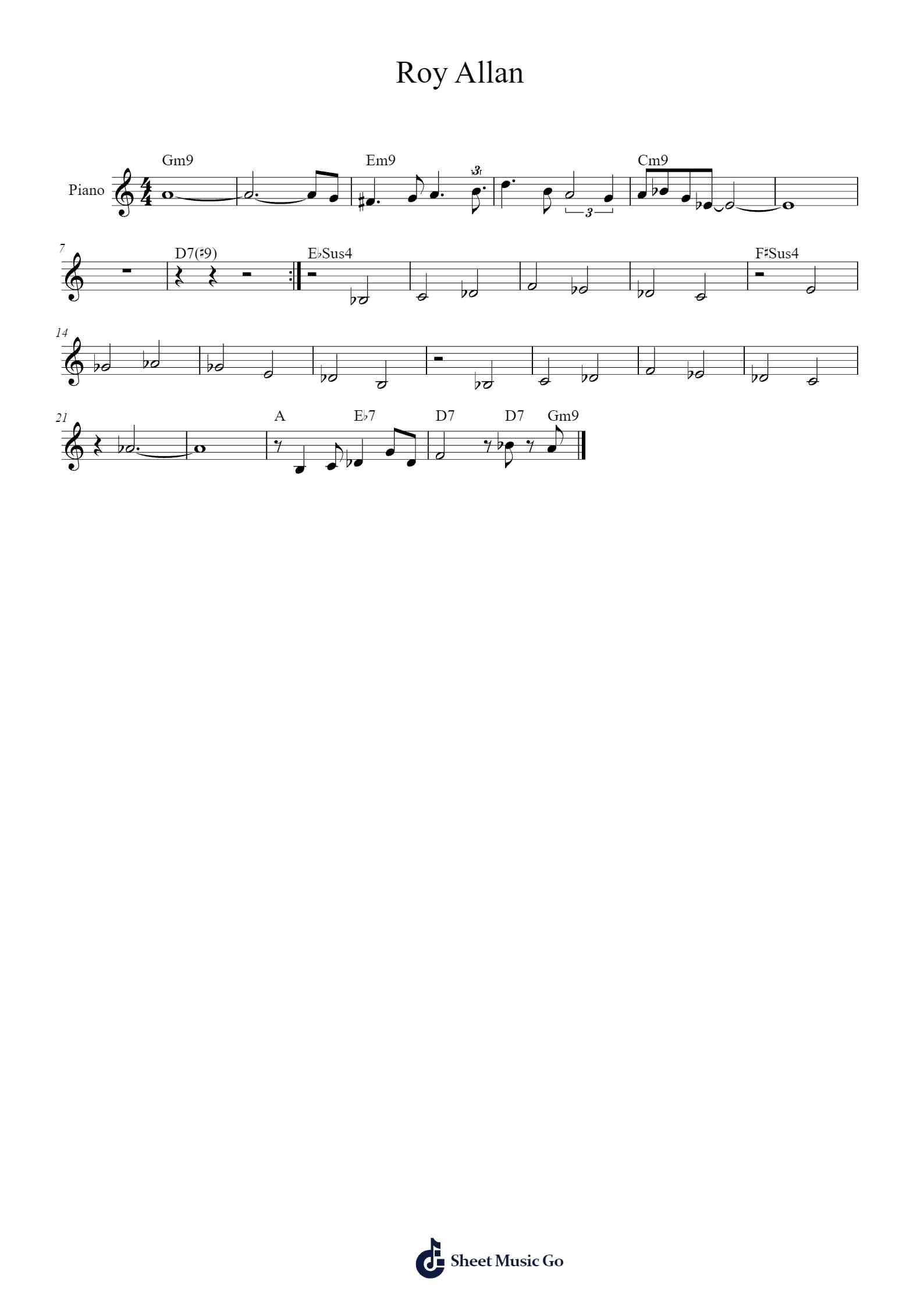 Roy Allan Sheet Music by Roy Hargrove-Arr.Polriah