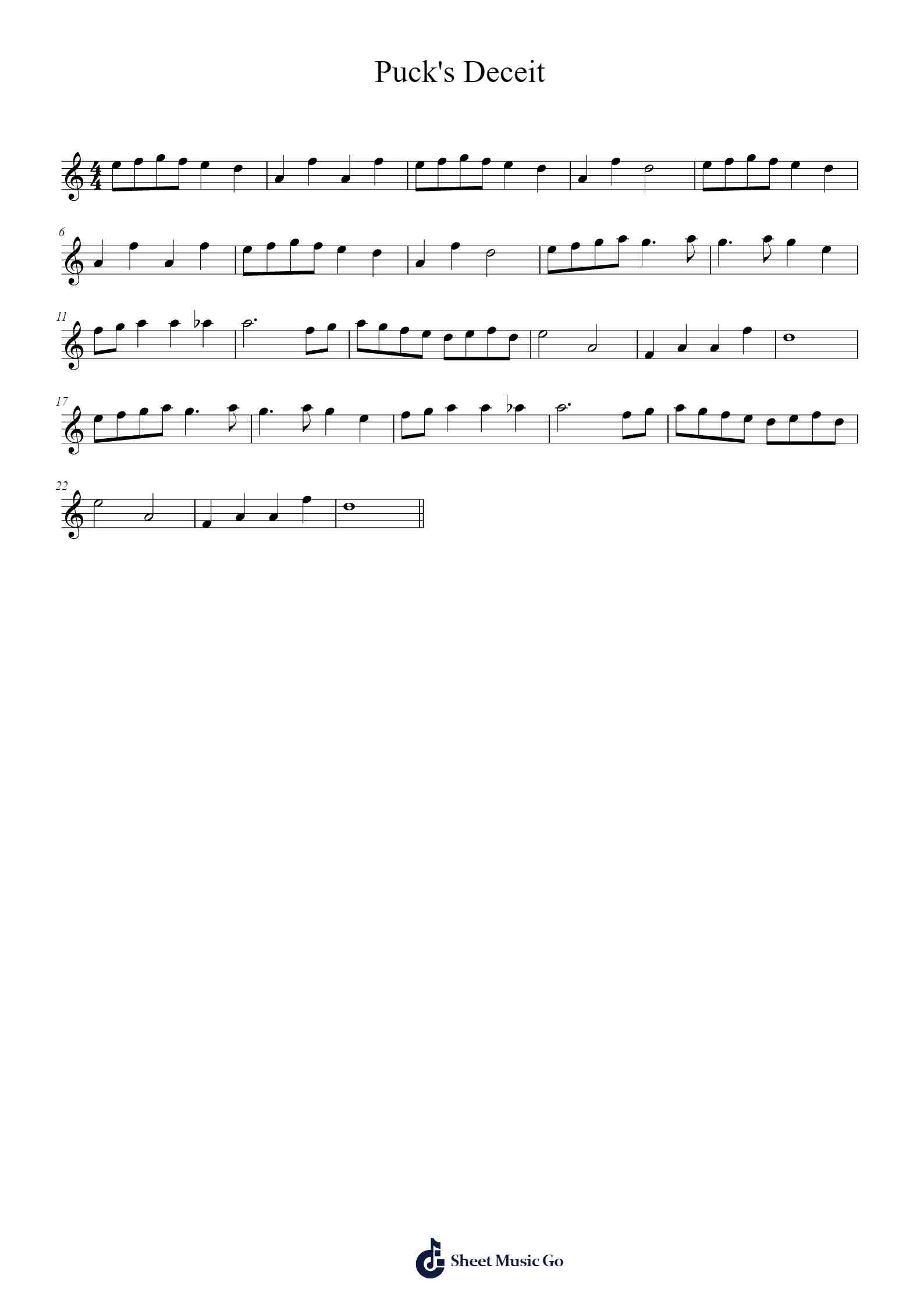 Puck's Deceit Sheet Music by Nicole Morrow-Arr.Blandel