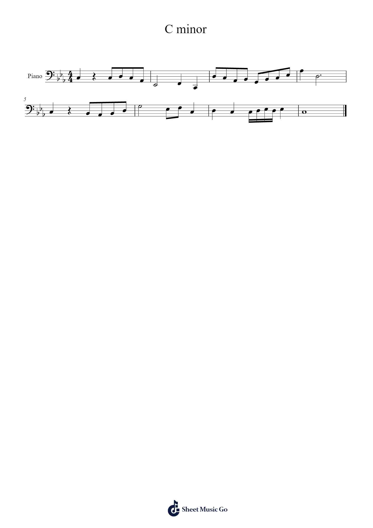 C minor Sheet Music by Emma Ricks-Arr.Chandys Jehan