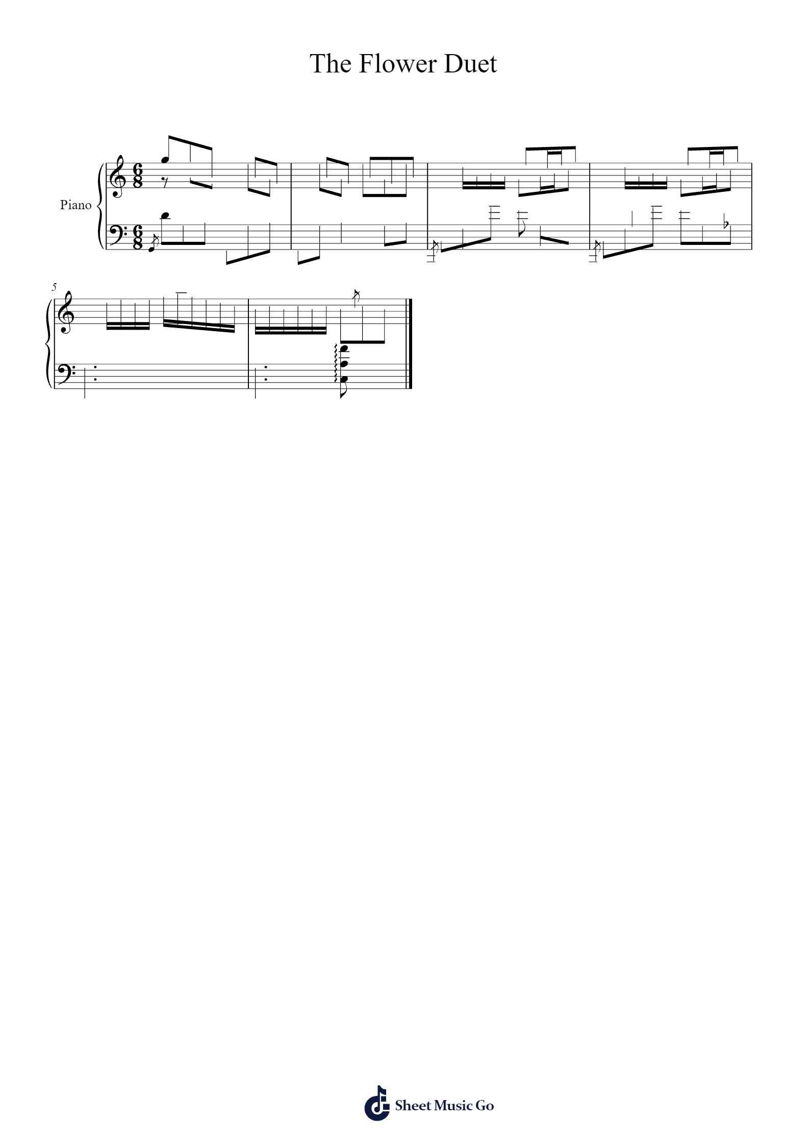 The Flower Duet Sheet Music by Léo Delibes-Arr.Latbel Conler