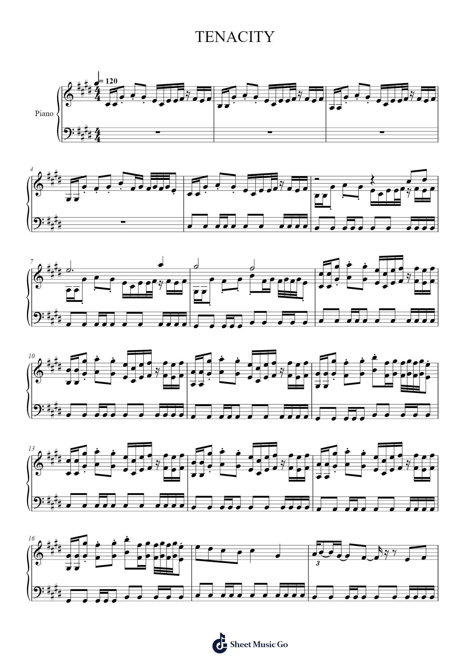 TENACITY Sheet Music by -Arr.Consdrow