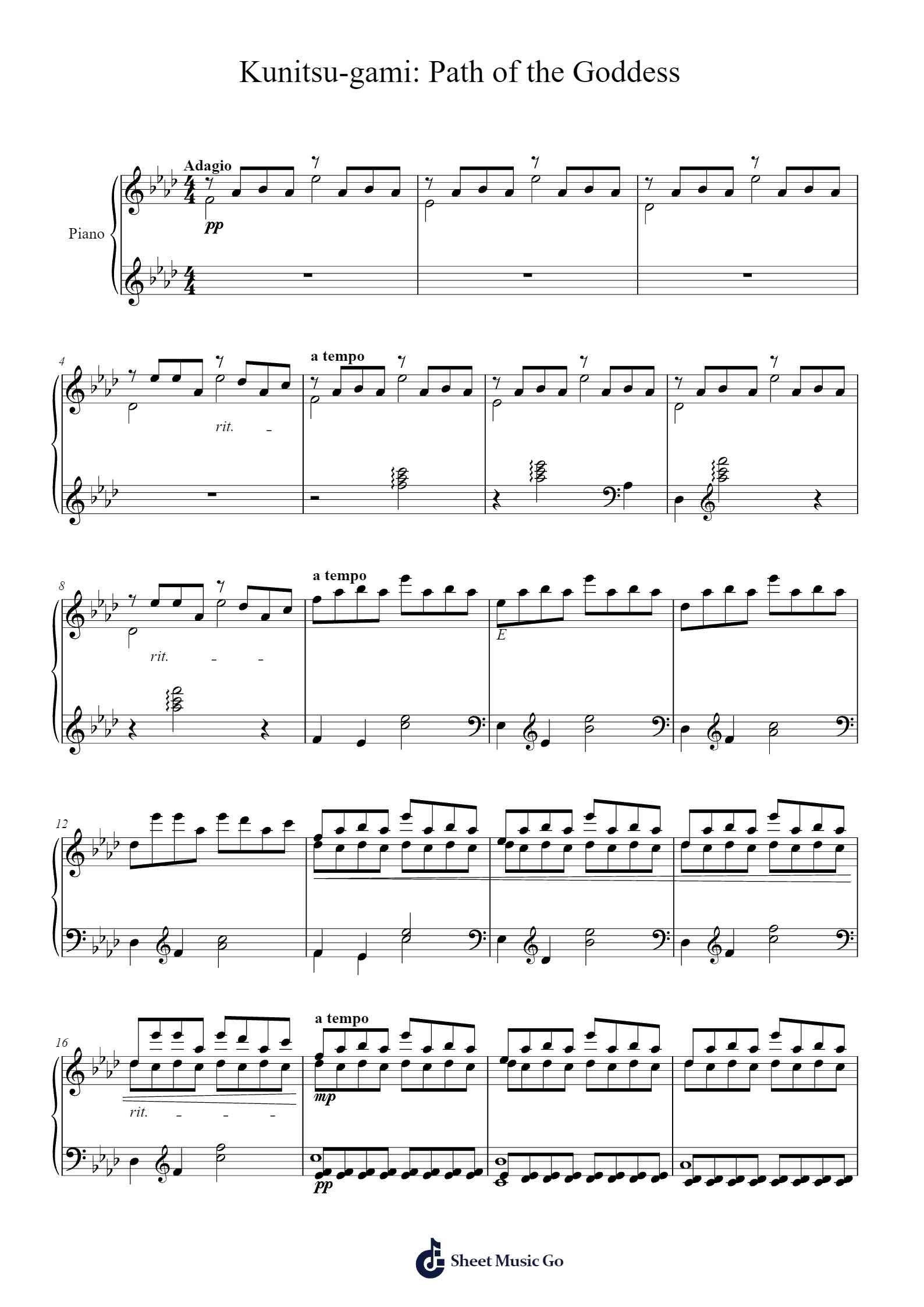 Kunitsu-gami: Path of the Goddess Noten von Chikara Aoshima-Arr.Wildeh ...