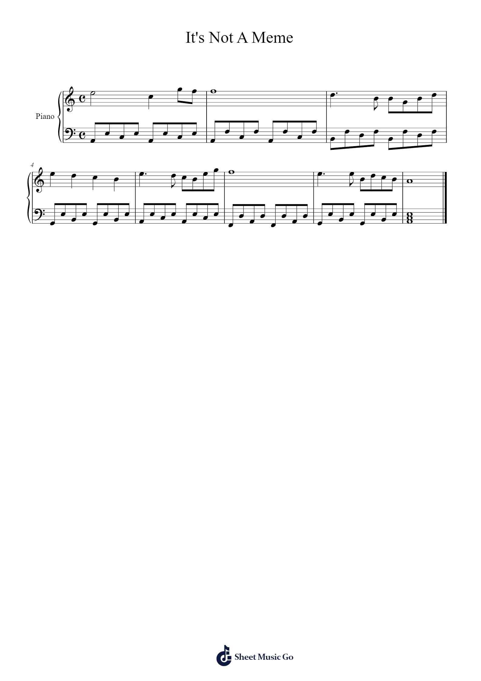 It's Not A Meme Partitura por Tauvia Eggebroten - Arr. Fitzjim