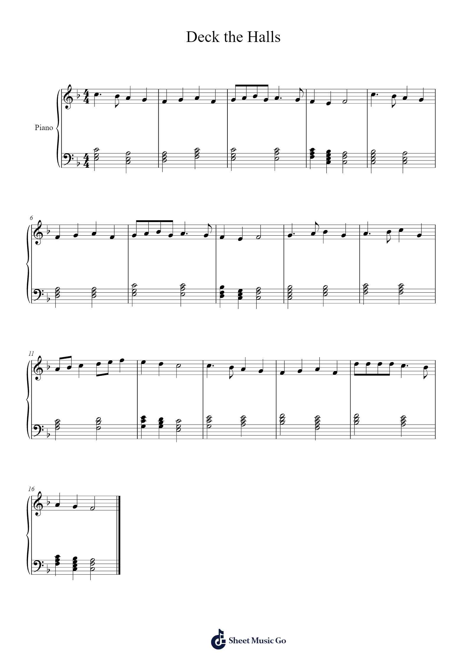 Deck the Halls Sheet Music by Michaela Lee-Arr.Sawhy