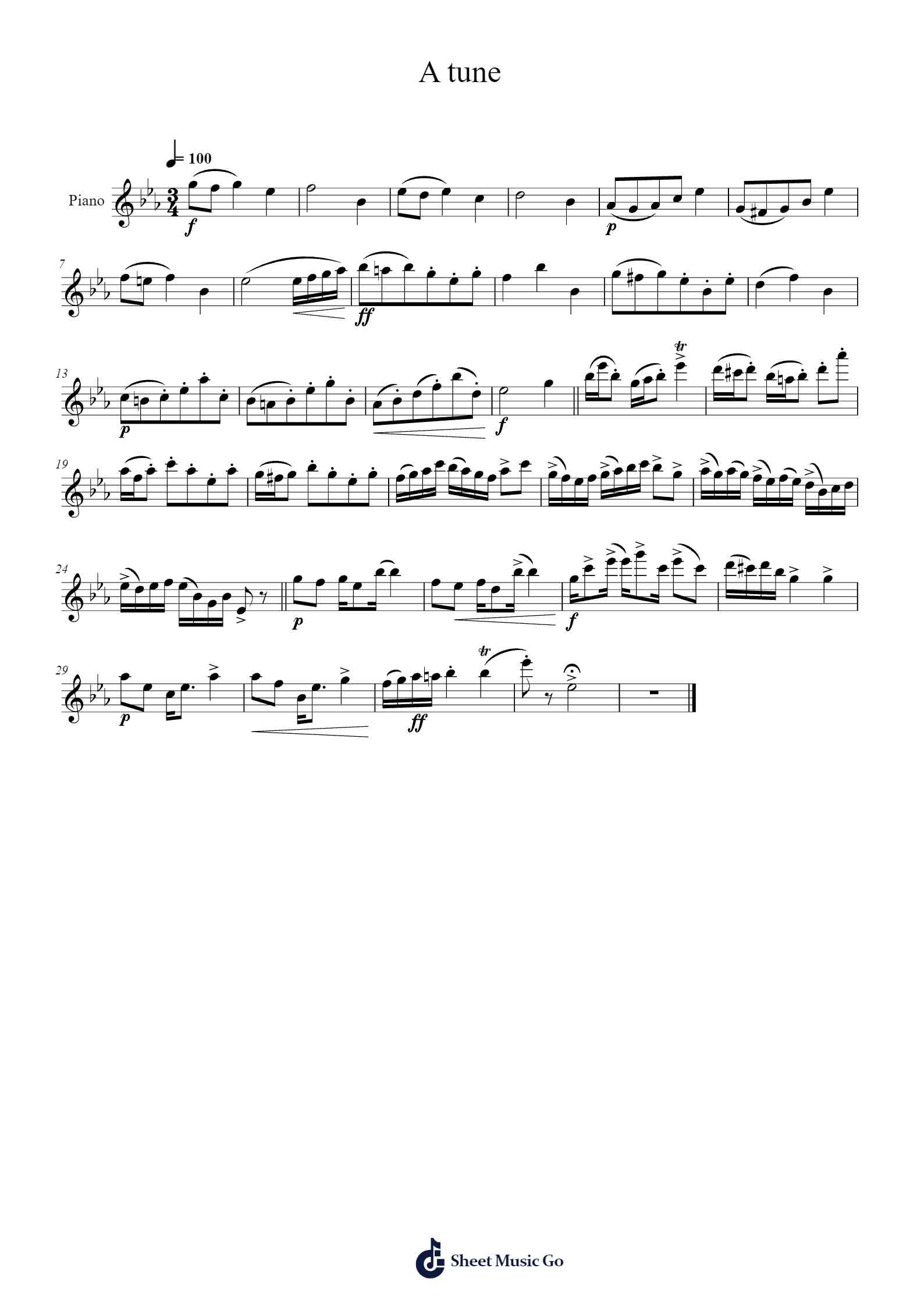 A tune Sheet Music by -Arr.Ossweet