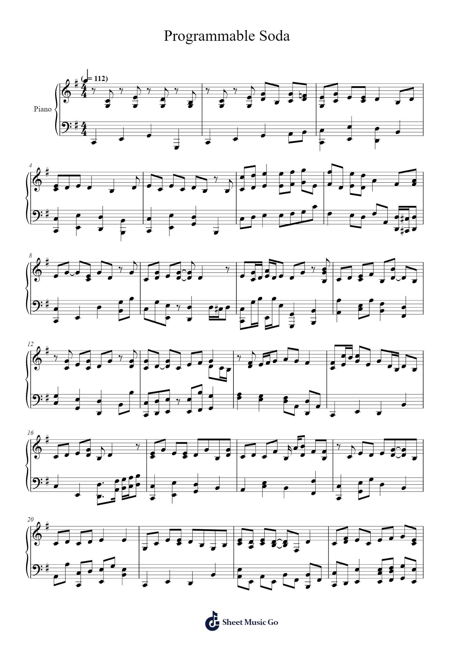 Programmable Soda Sheet Music by Tori Amos-Arr.Stilwald Mollswift