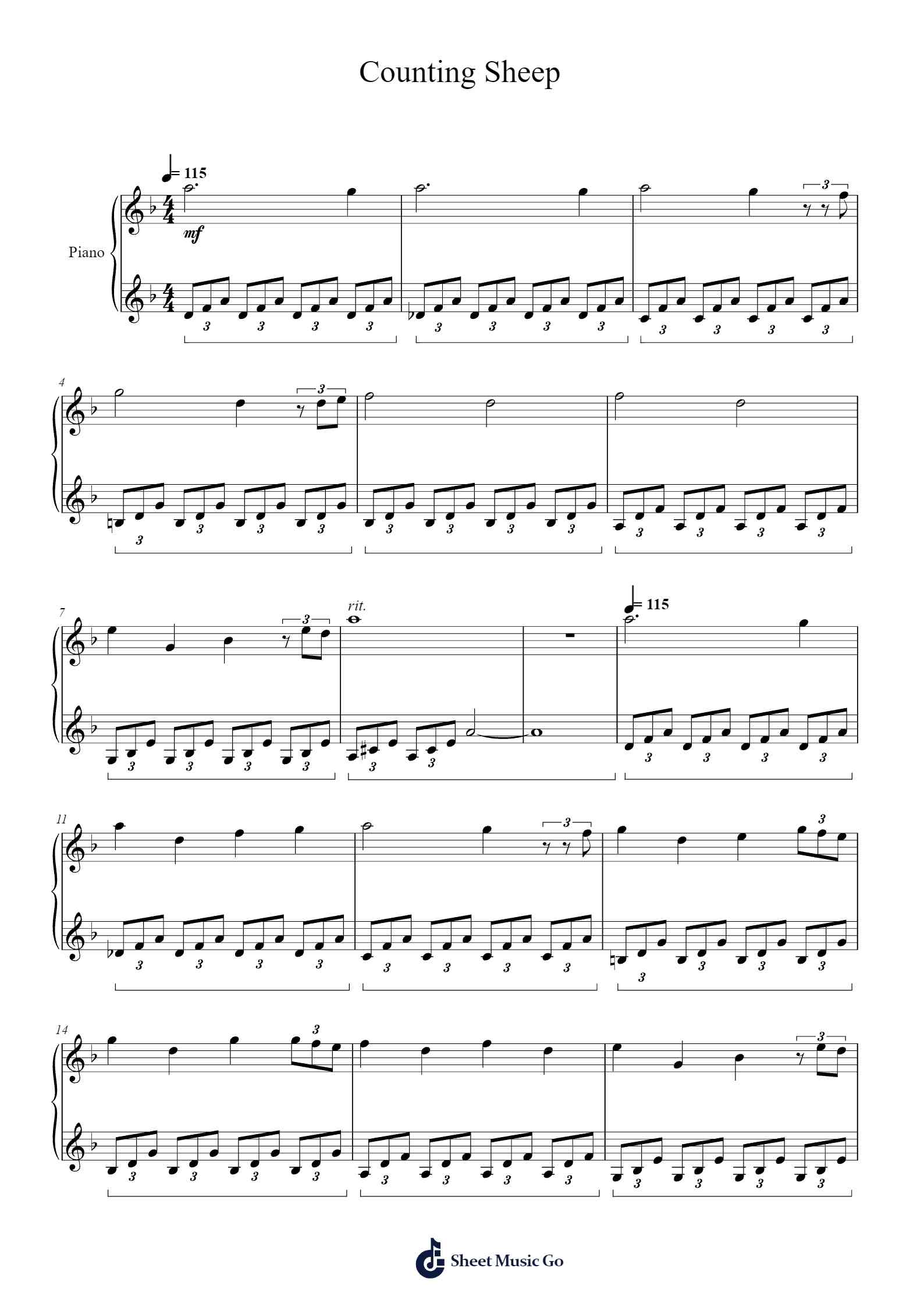 Counting Sheep Sheet Music by Natalya Vielmas-Arr.Trelyn