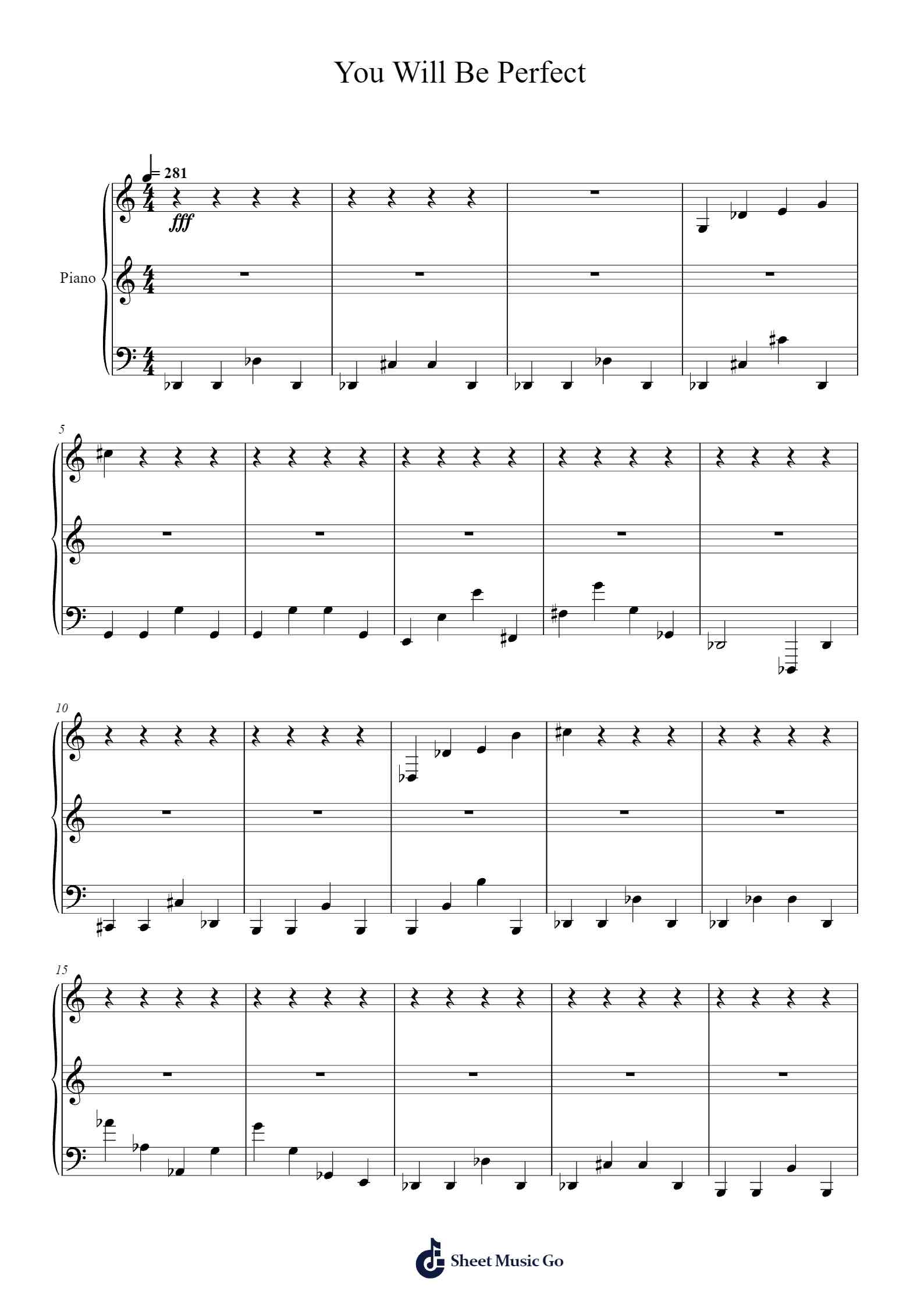 You Will Be Perfect Sheet Music by Mike Morasky-Arr.Jonessibyl Midsopp