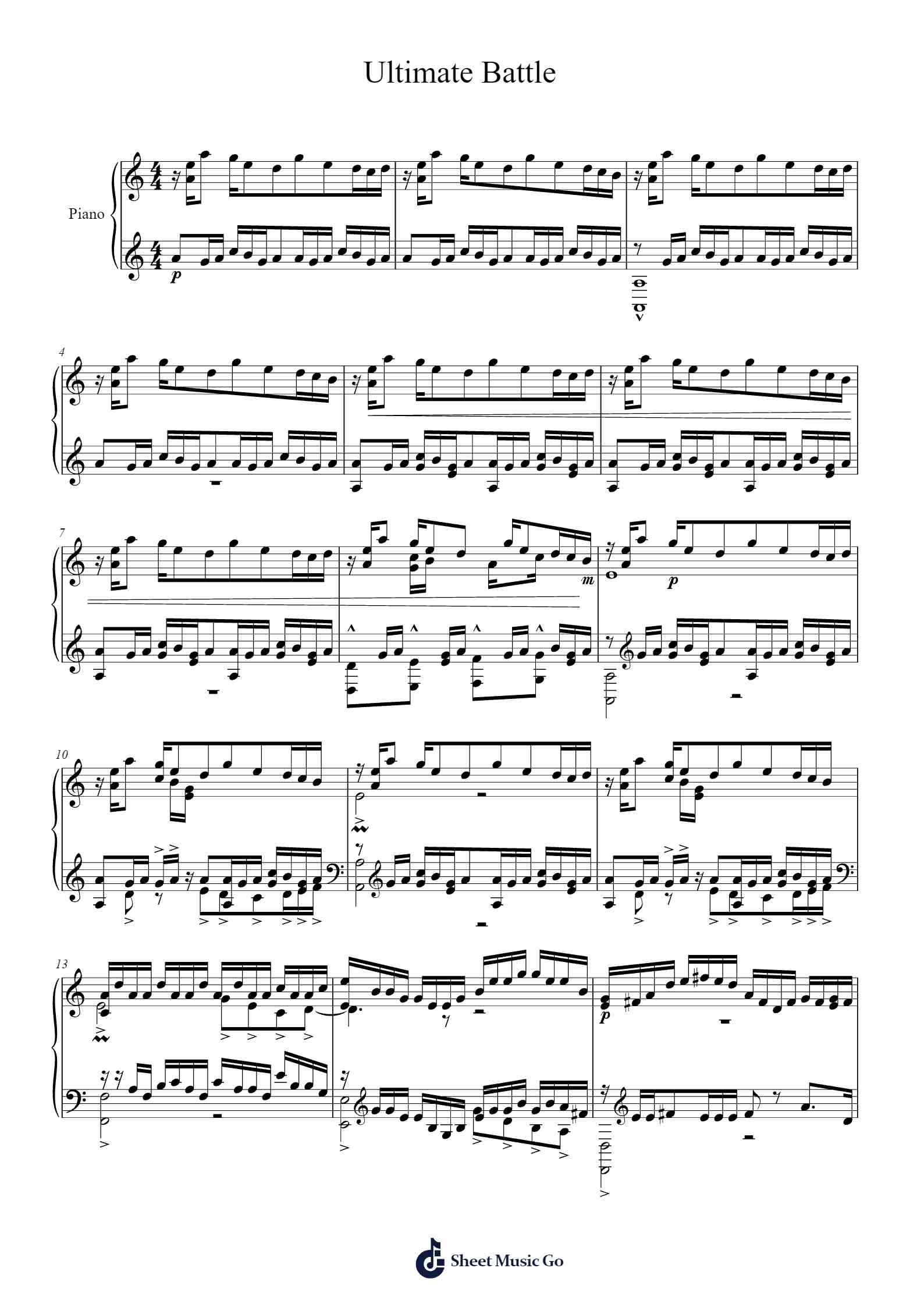 Ultimate Battle Sheet Music by Laura Shigihara-Arr.Debleign Jeston
