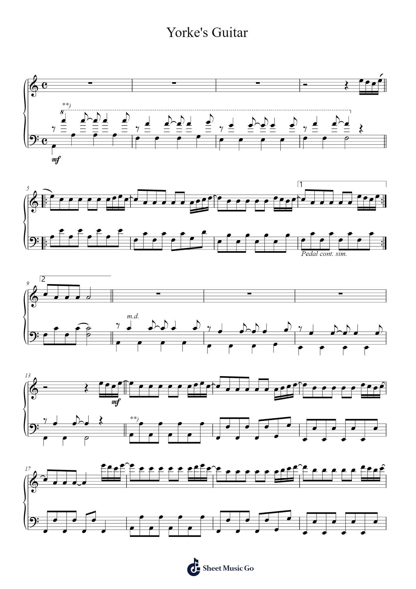 Yorke's Guitar Partitura por Chris Gall - Arr. Hillstone Ogmin