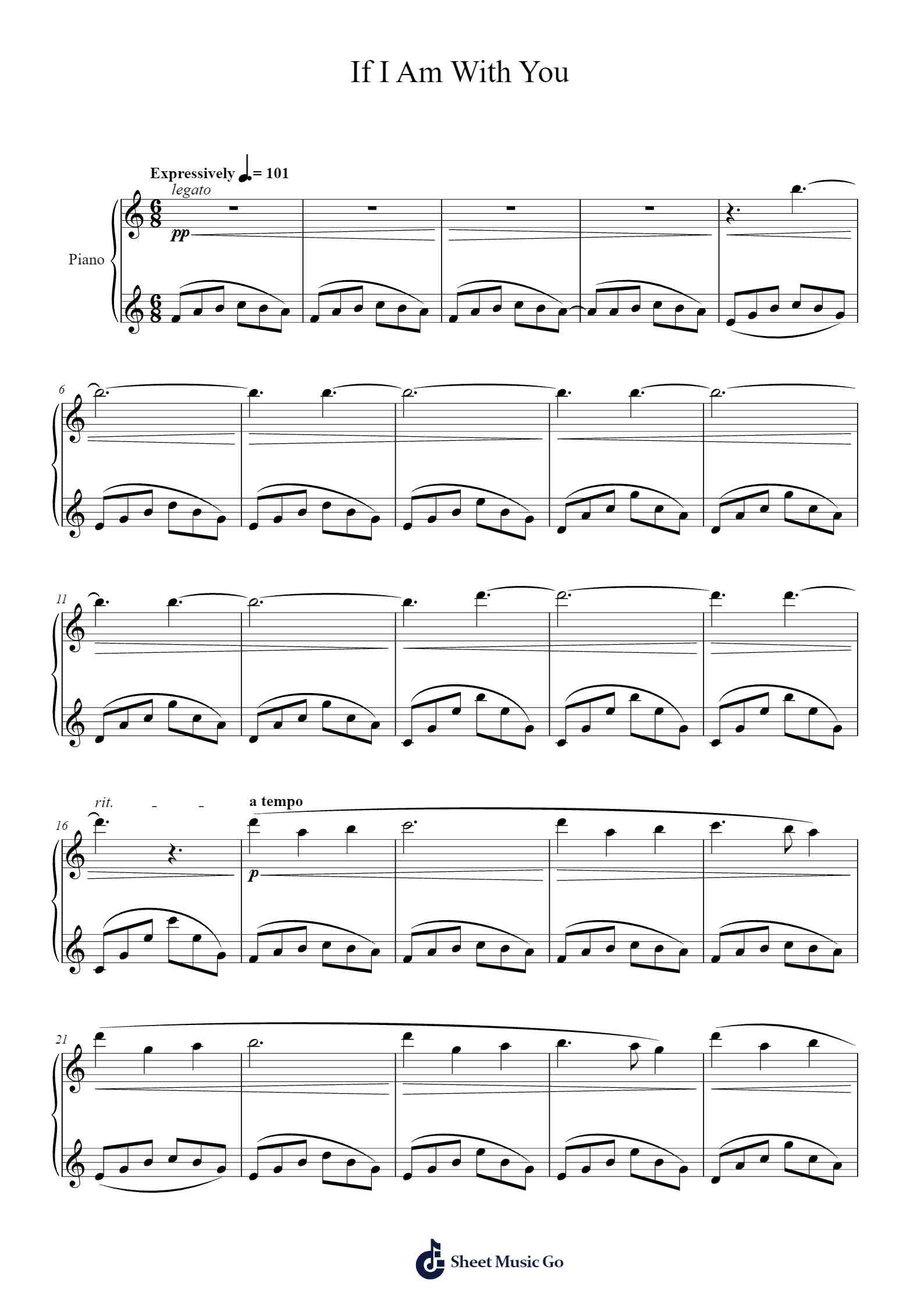 If I Am With You Sheet Music by Yoshimasa Terui-Arr.Stechill Argale
