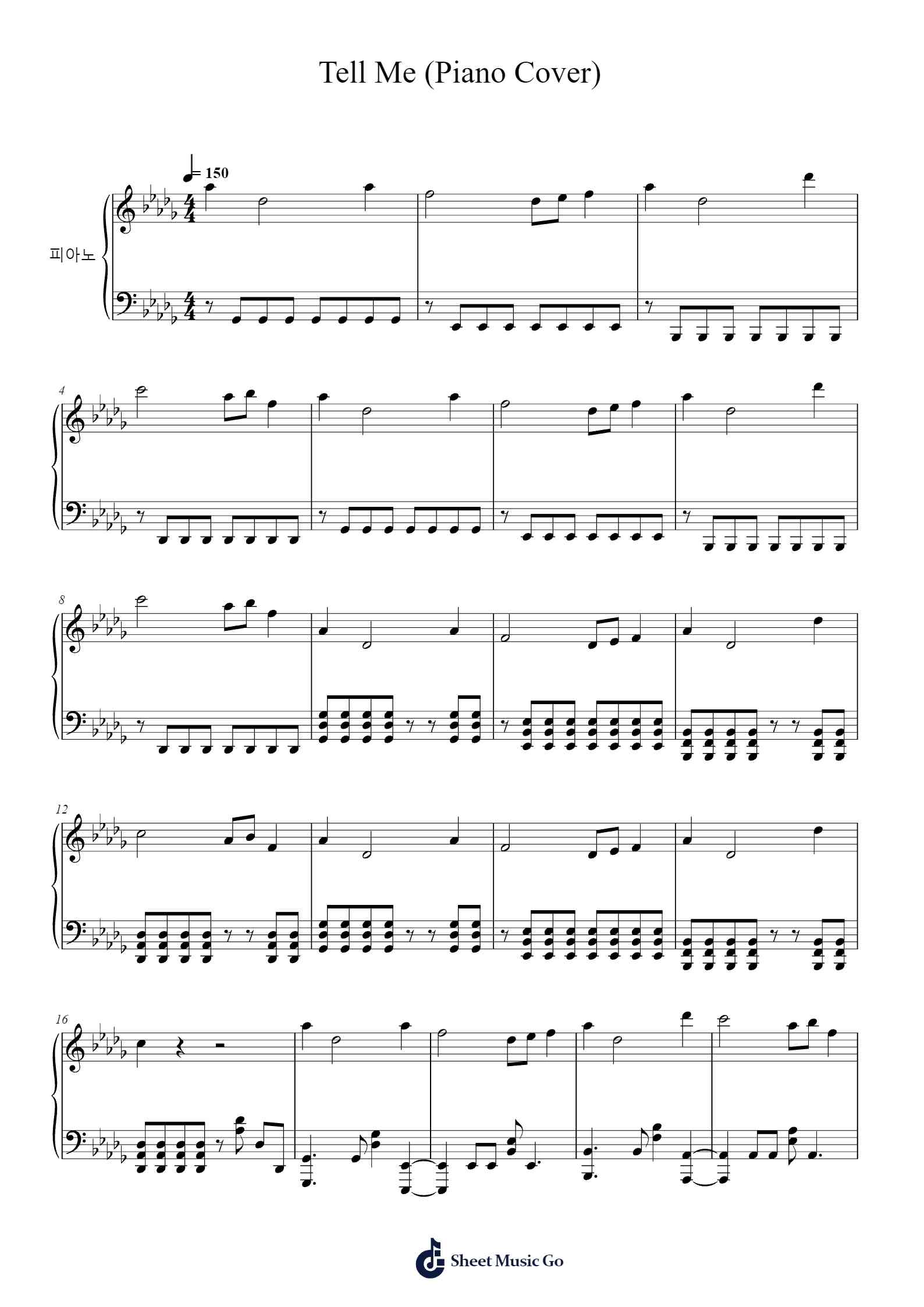 Tell Me (Piano Cover) Sheet Music by Marshmello-Arr.Jeno Willlotte