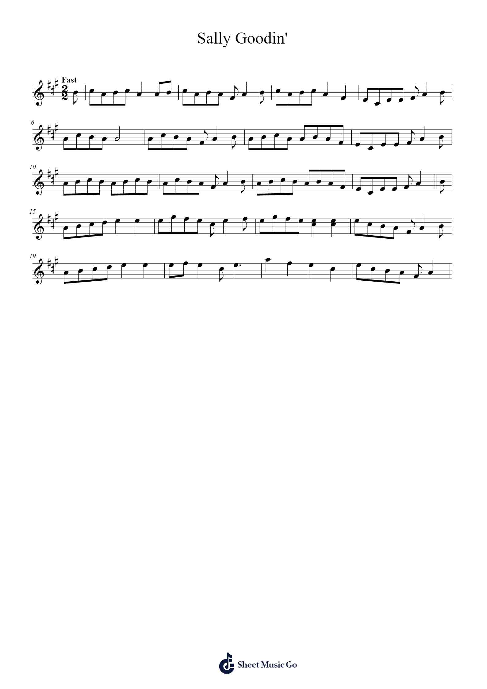 Sally Goodin' Sheet Music by Felipe Galvan-Arr.Larple