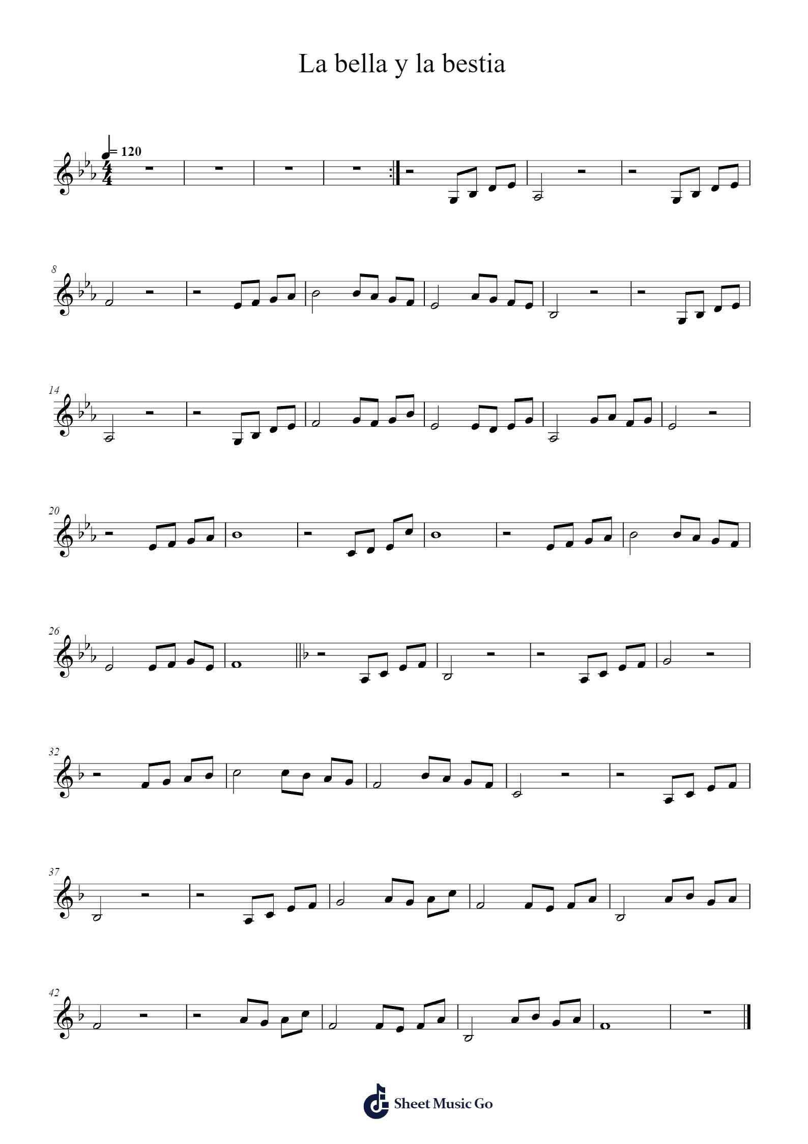 Partitura de La bella y la bestia de Alan Menken - Arreglada por ...