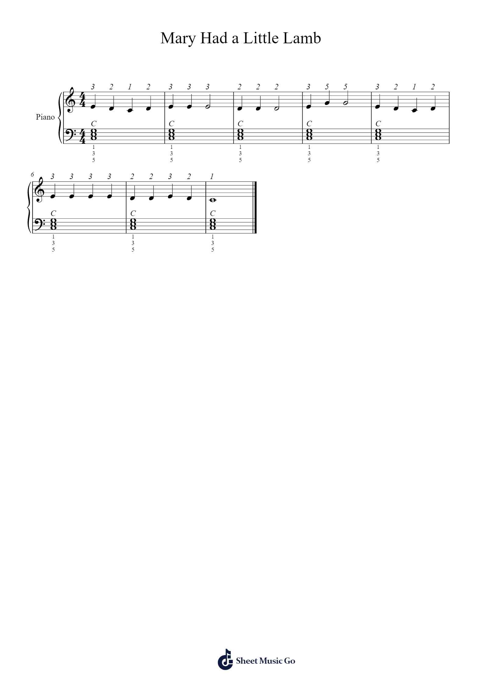Mary Had a Little Lamb Sheet Music by Wynee Hilner-Arr.Jesine