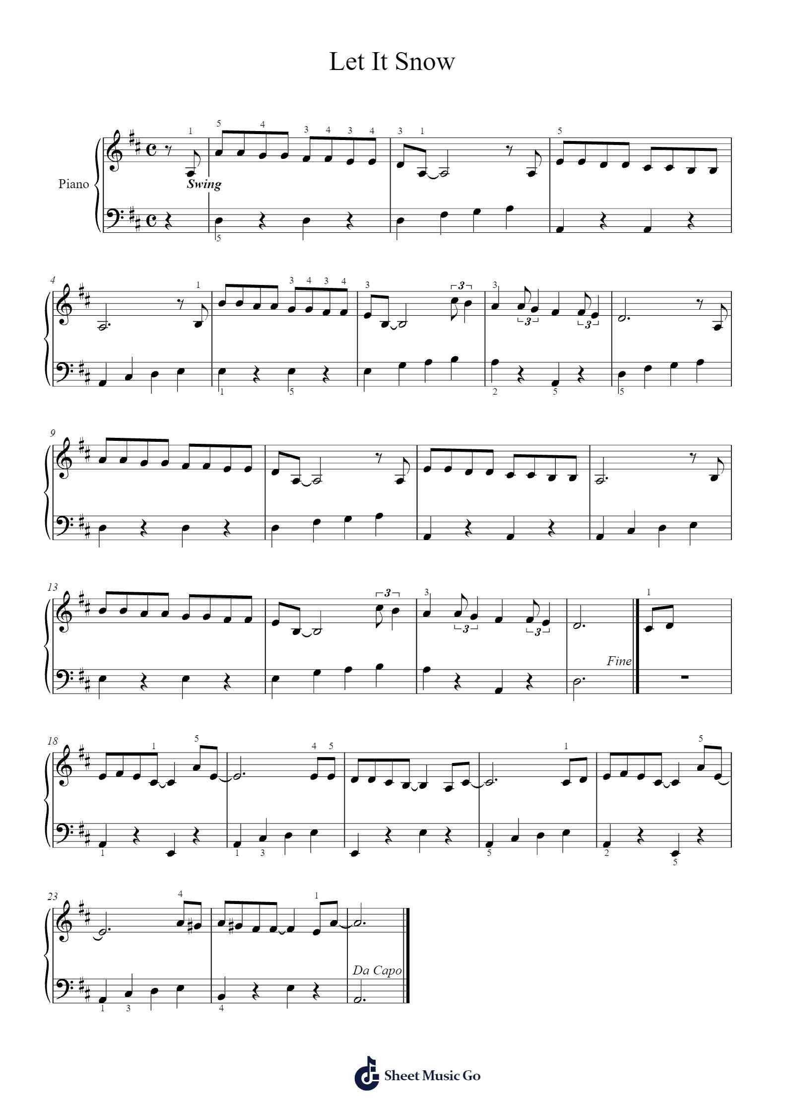 Let It Snow Sheet Music by Frank Sinatra-Arr.Toddjoy