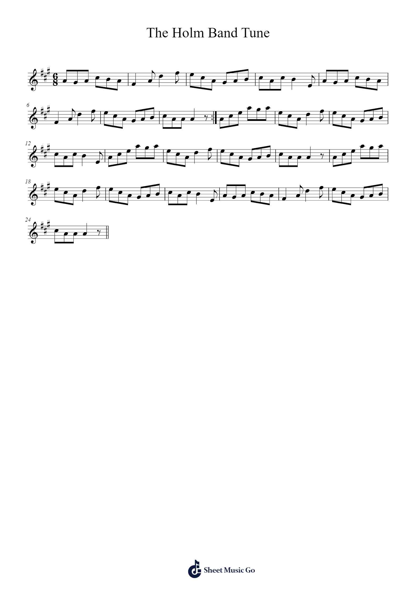 The Holm Band Tune Sheet Music by -Arr.Judmons Bairdchel