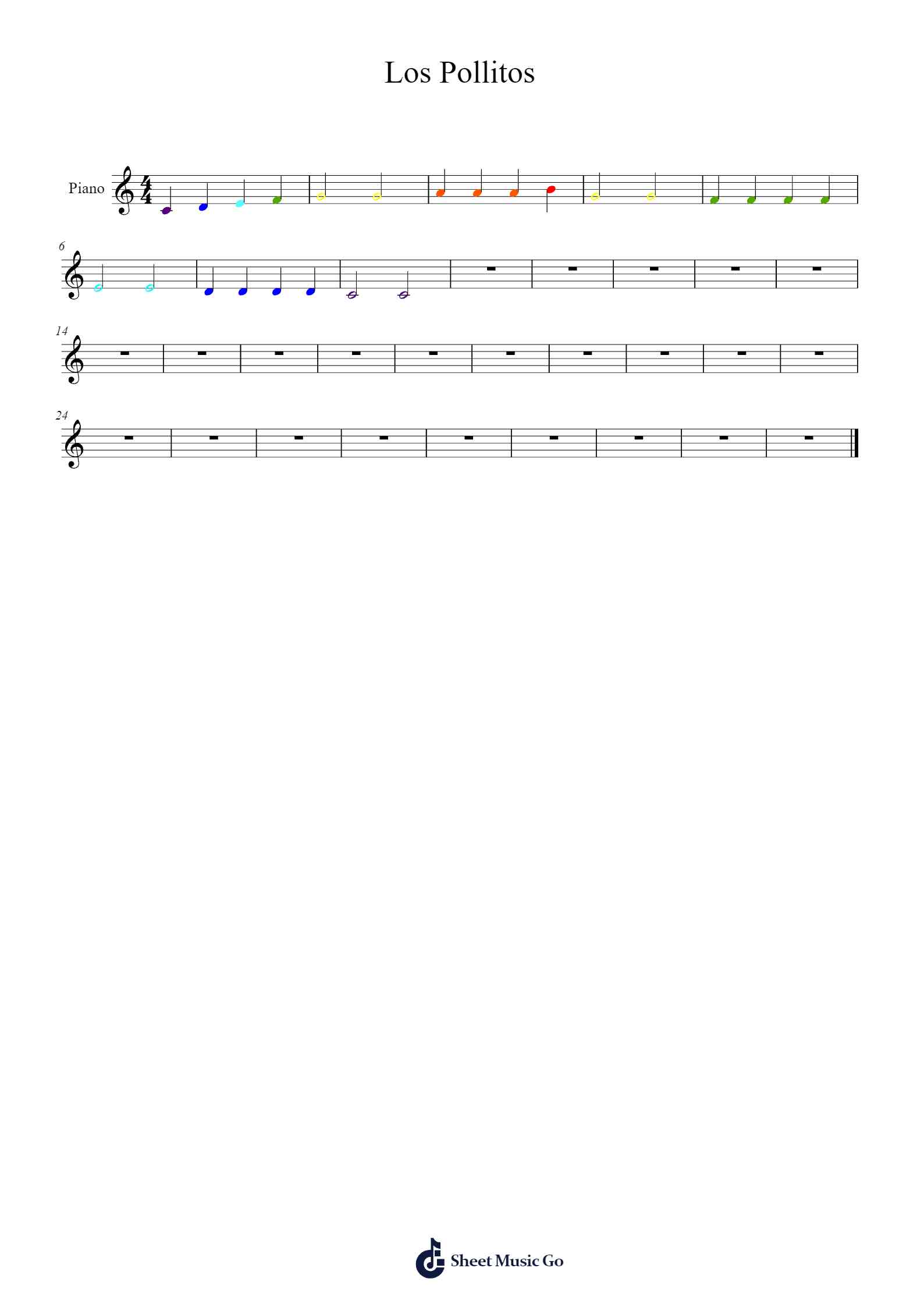 Los Pollitos Sheet Music by -Arr.Ribloor
