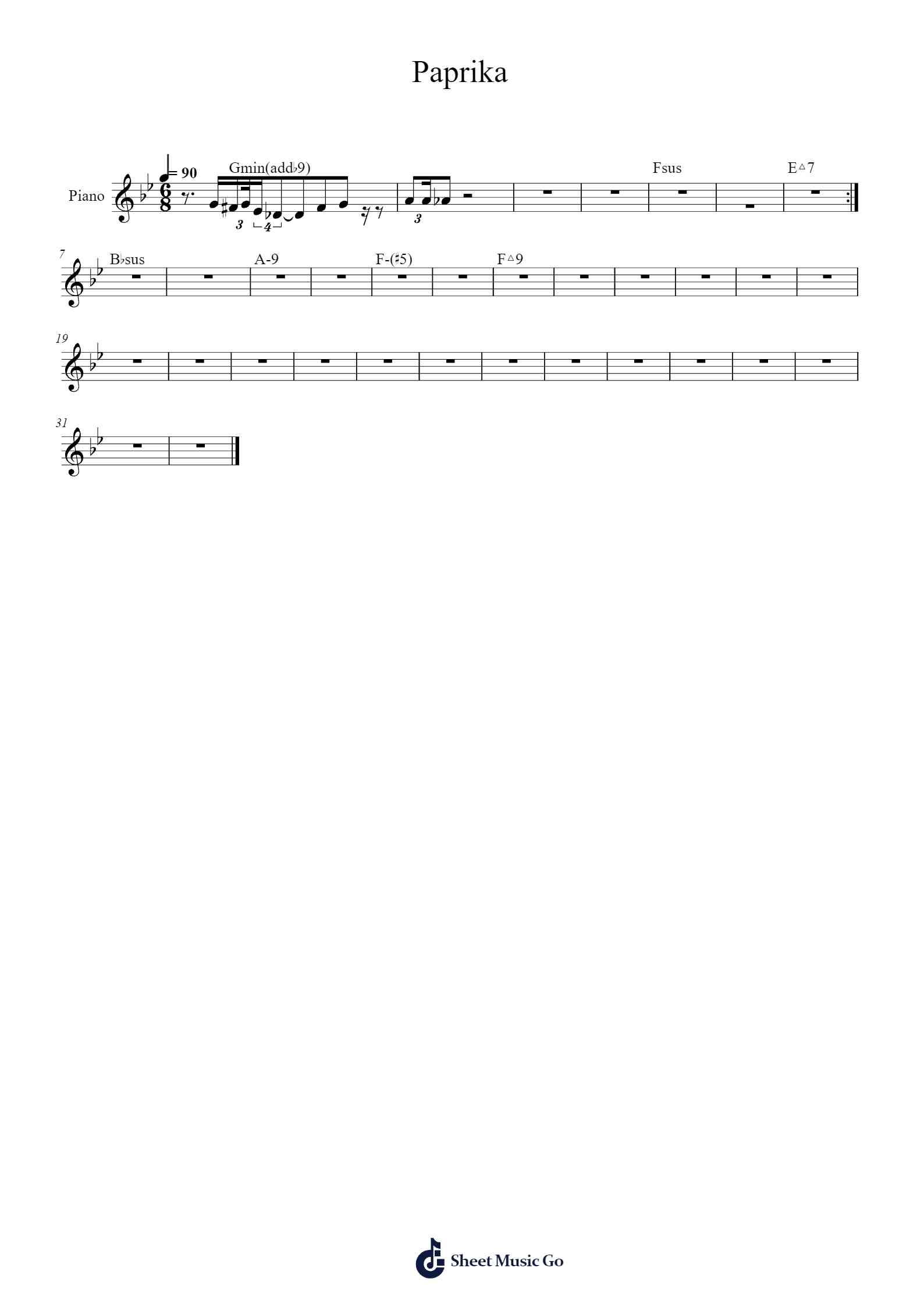 Paprika Sheet Music by Mondpole Angins-Arr.Simpmark