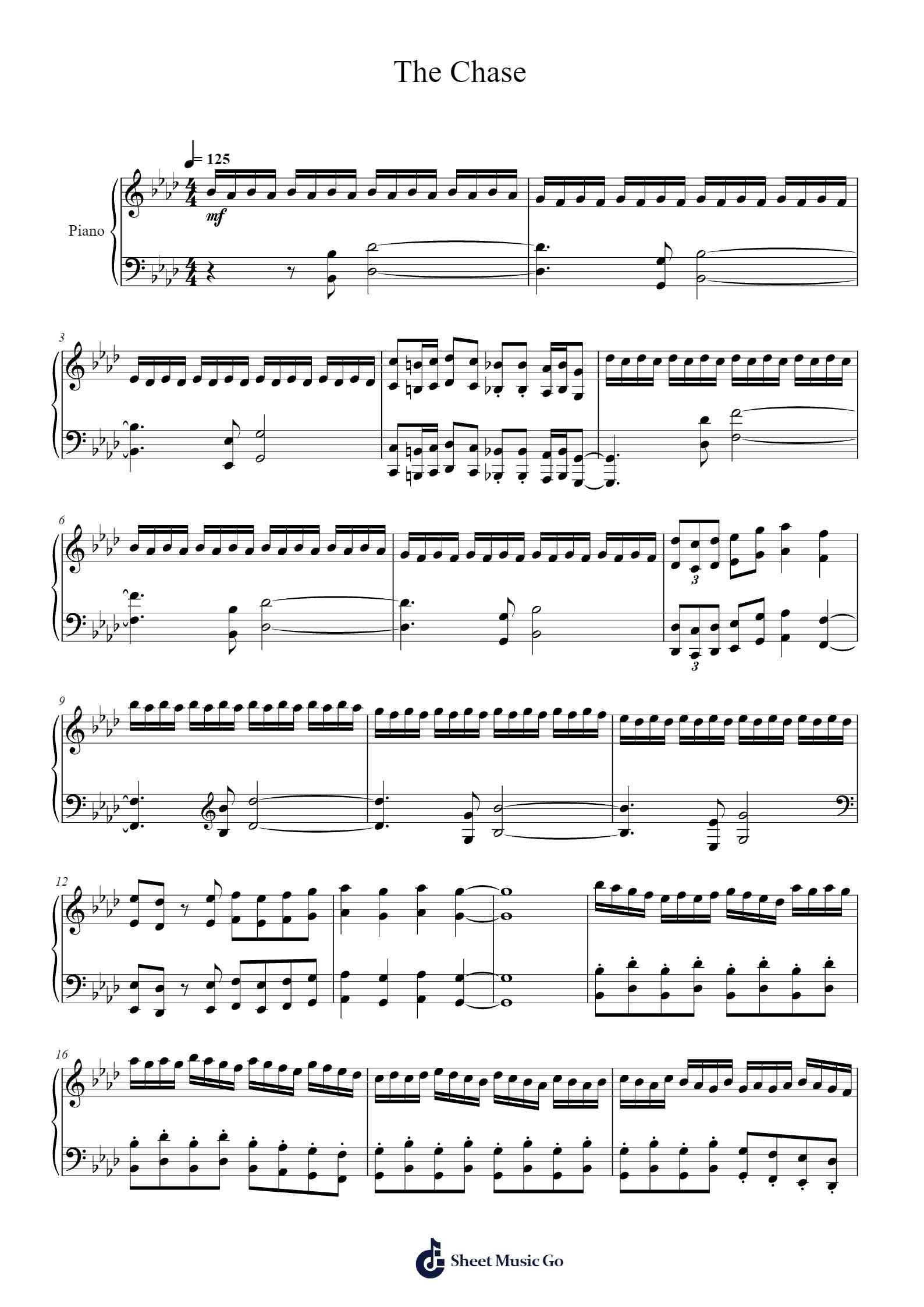 The Chase Sheet Music by Kouna56-Arr.Trelyn