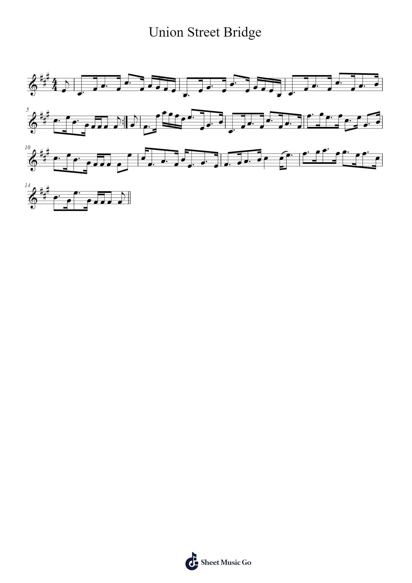 Union Street Bridge Sheet Music by Huxzie Dyjoy-Arr.Wheatmia
