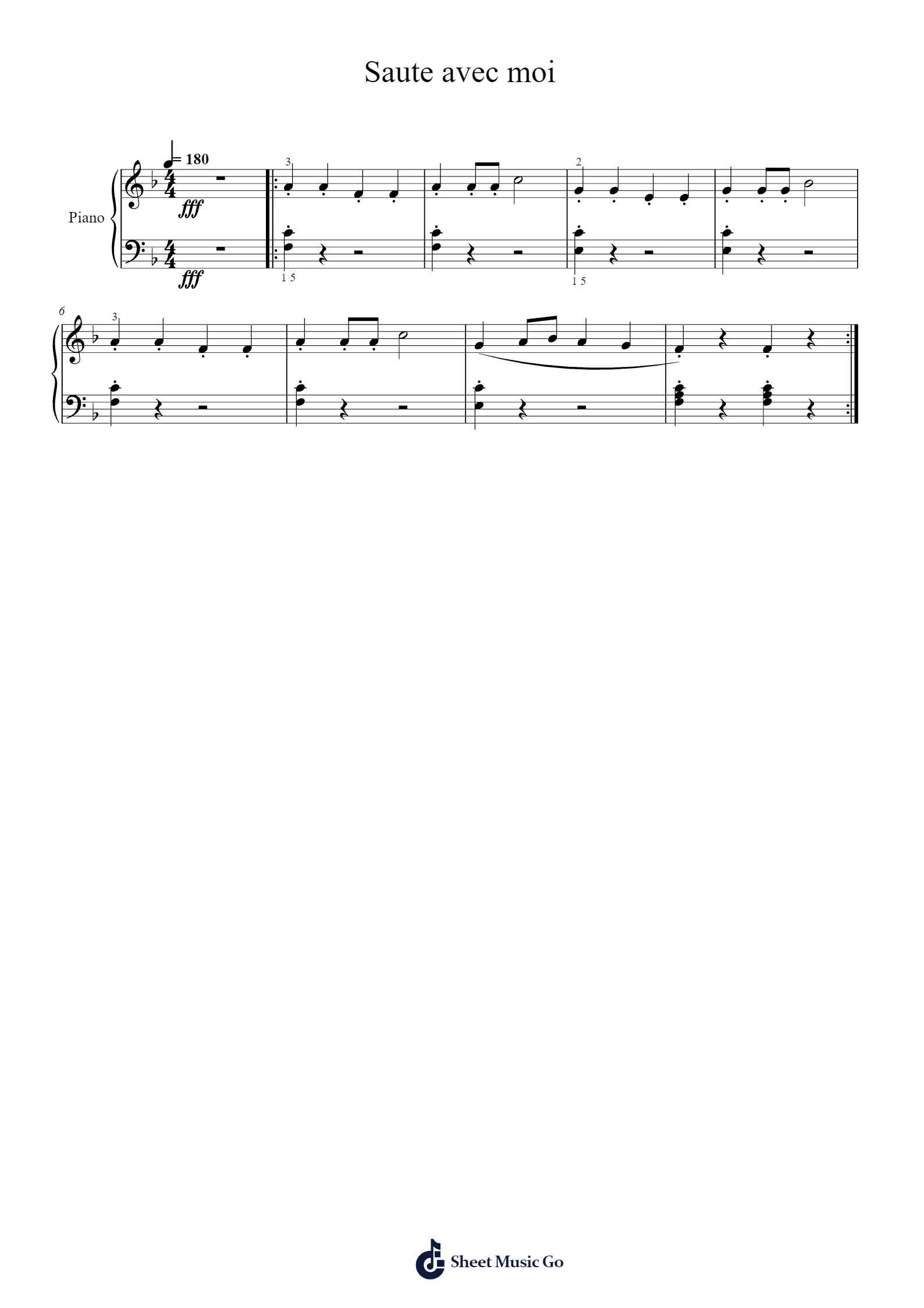 Saute avec moi Partition par cjano74 - Arr. Latbel Conler