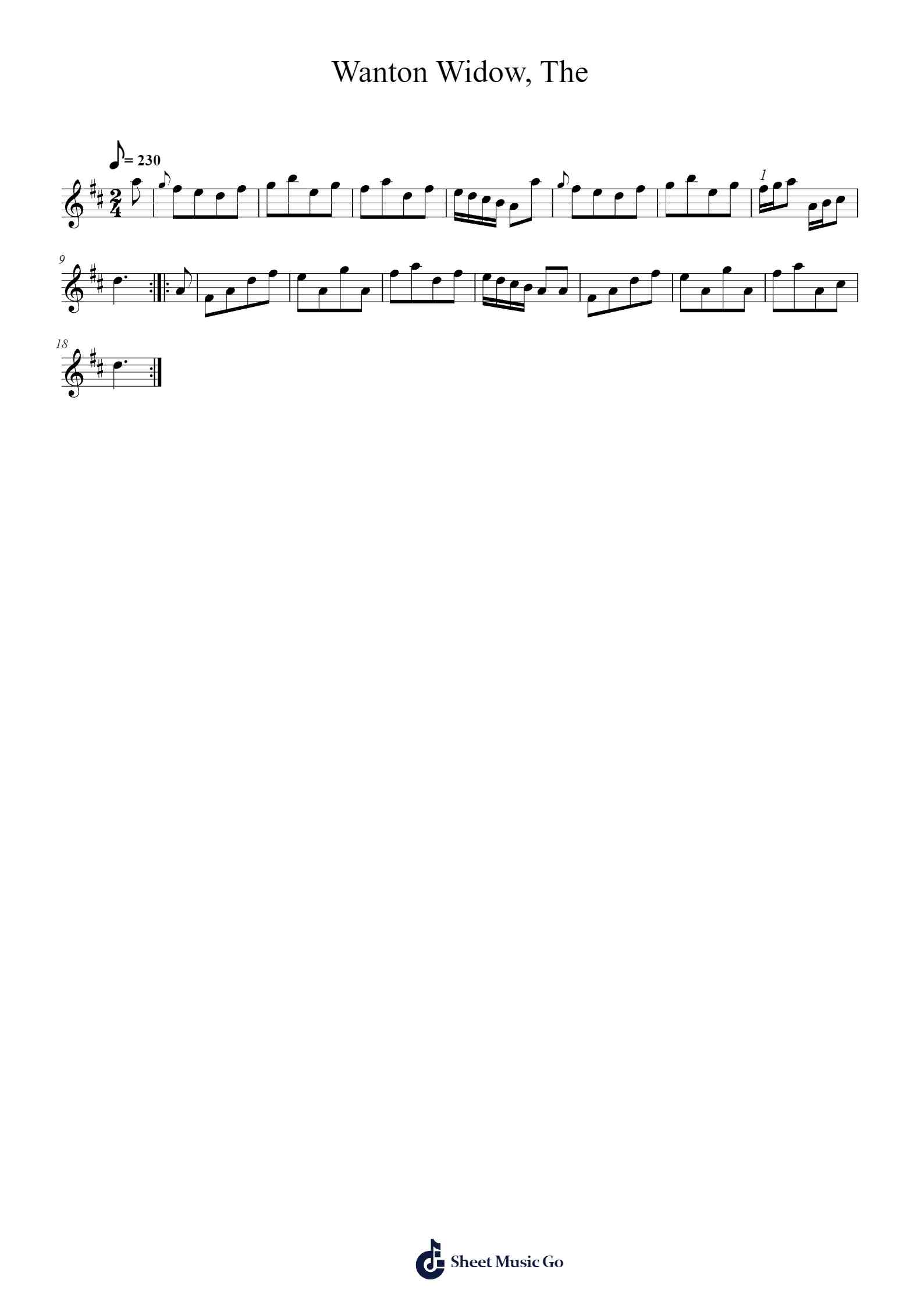 Wanton Widow, The Sheet Music by AndantinoSlipk-Arr.Blantiane Hobrob