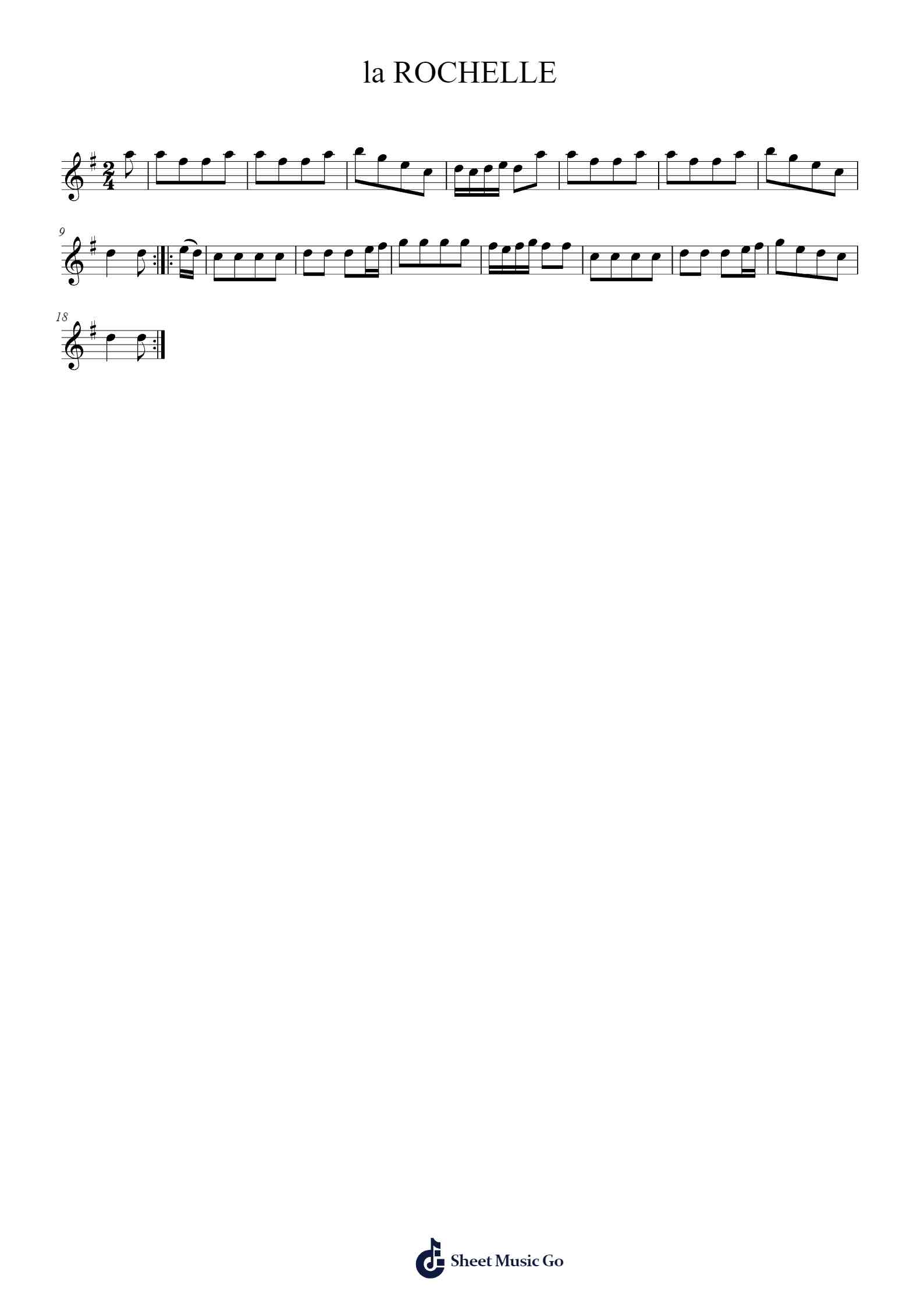 la ROCHELLE Sheet Music by SlurPapa-Arr.Guntrine
