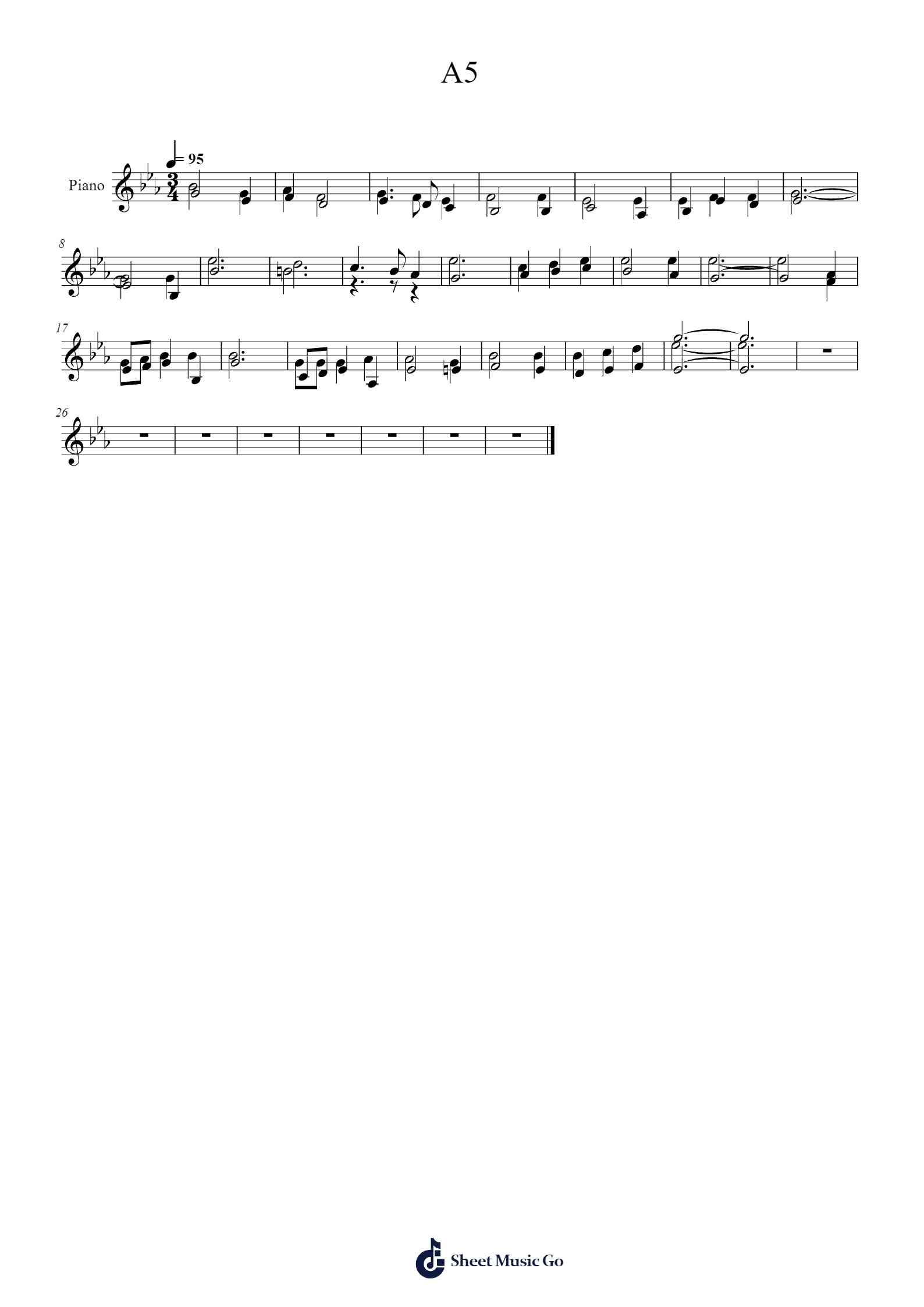 A5 Sheet Music by -Arr.Chrisboyd Crosean