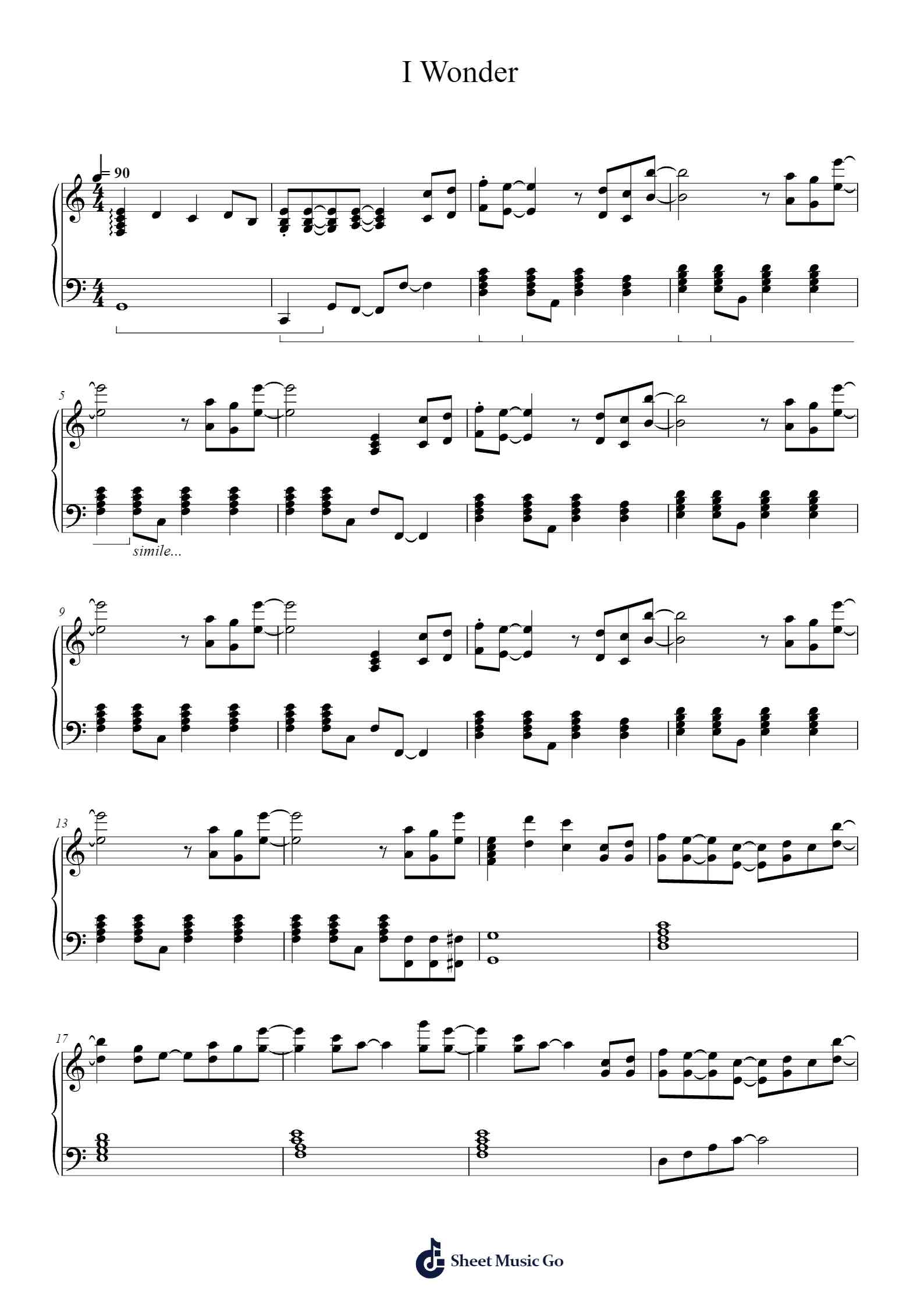 I Wonder Sheet Music by Kanye West-Arr.Cofvey Fieldmeo