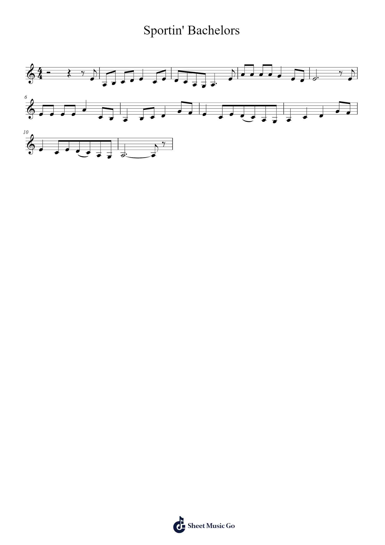 Sportin' Bachelors Sheet Music by ShowPesante-Arr.Kirkjoel
