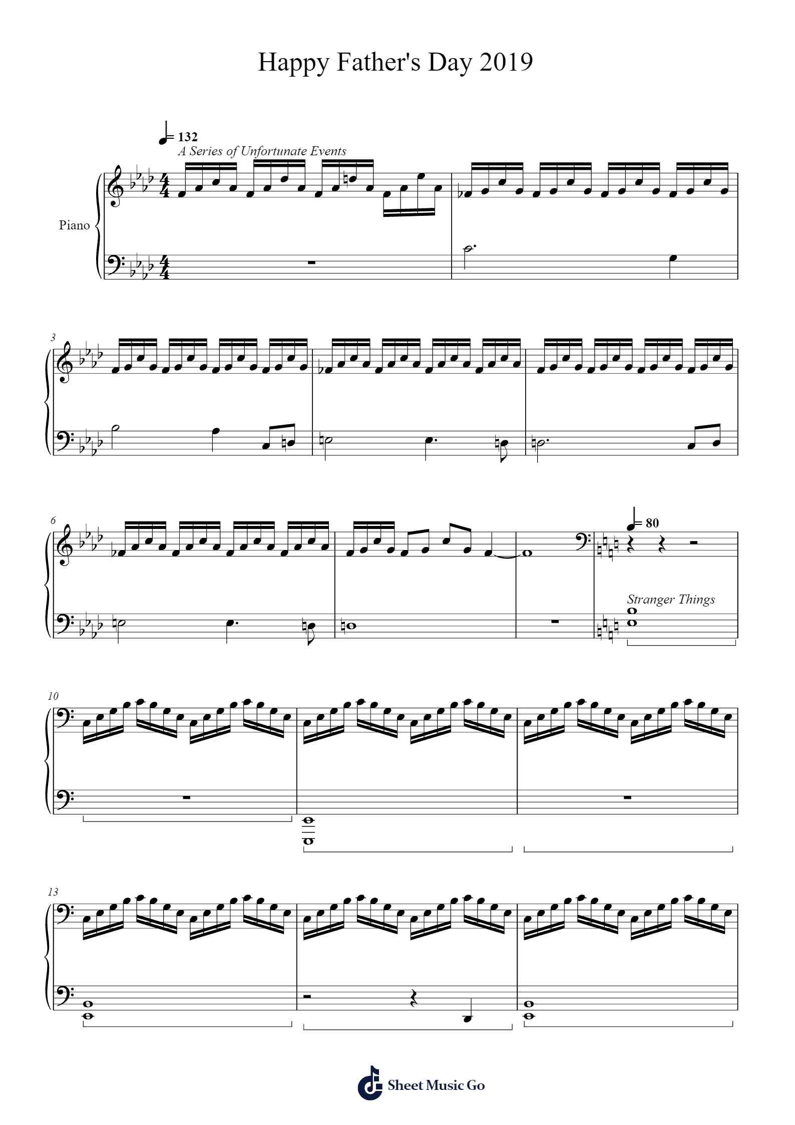 Happy Father's Day 2019 Sheet Music by -Arr.Quenram