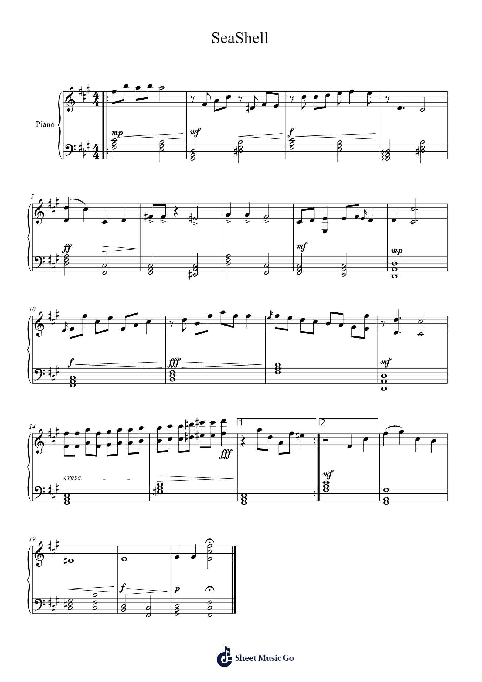 SeaShell Sheet Music by Darhan-Arr.Regfer