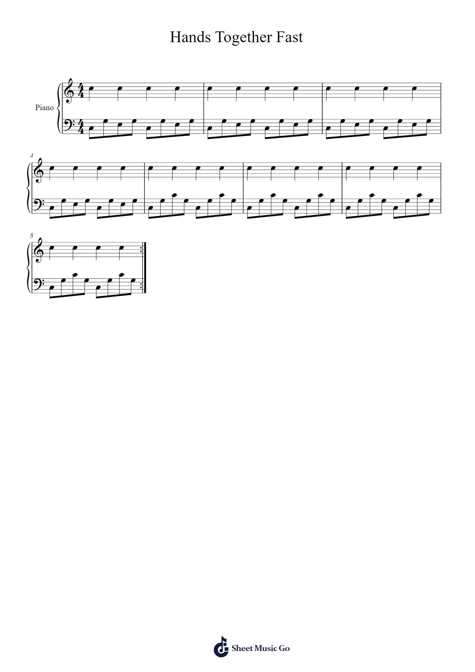 Hands Together Fast Sheet Music by Holly Dunn-Arr.Phoelen