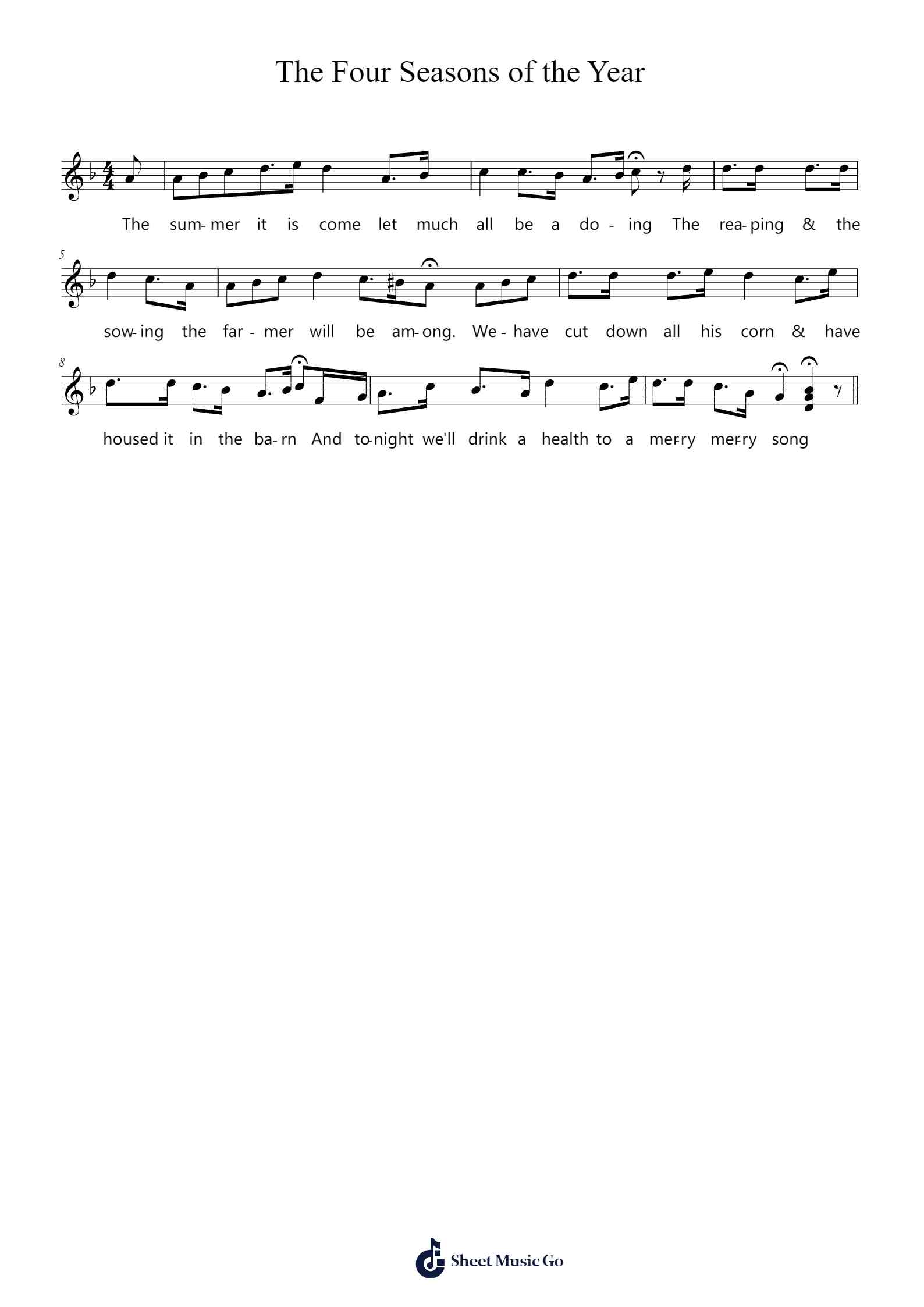 The Four Seasons of the Year Sheet Music by Yoselin Holden-Arr.Bownio ...