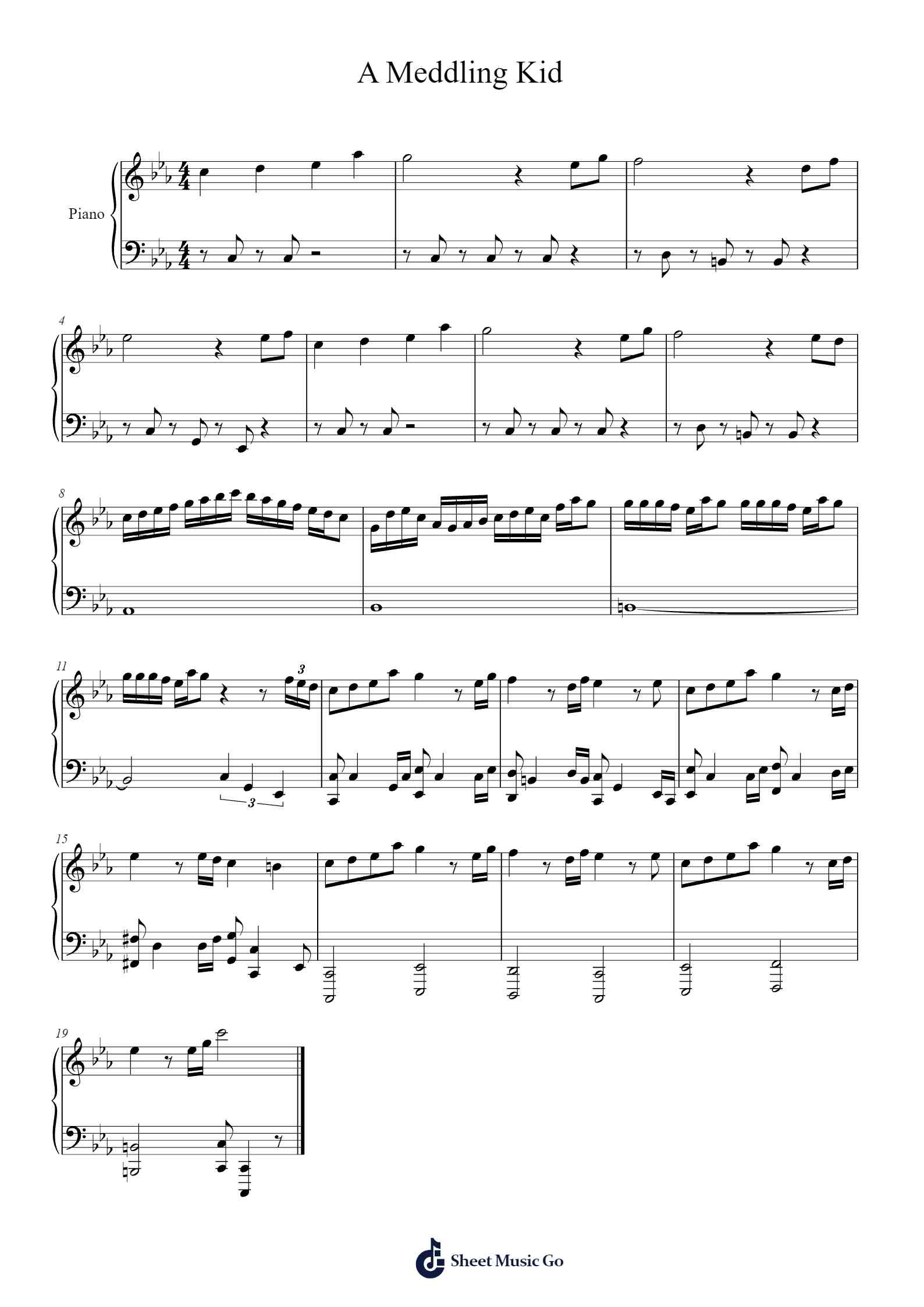 A Meddling Kid Sheet Music by Caleb Toth-Arr.Thompze