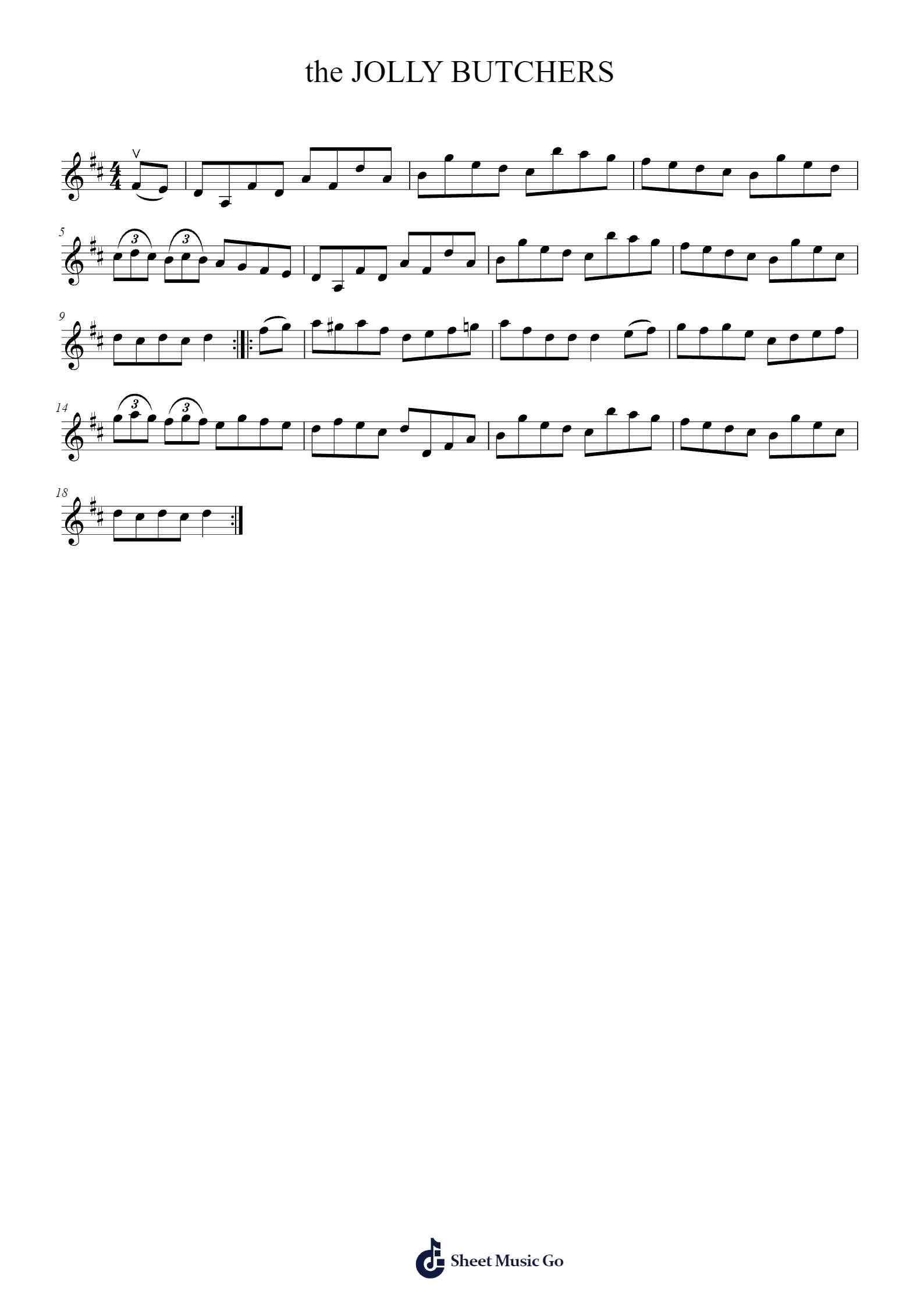 the JOLLY BUTCHERS Sheet Music by Julian Chambers-Arr.Churmike